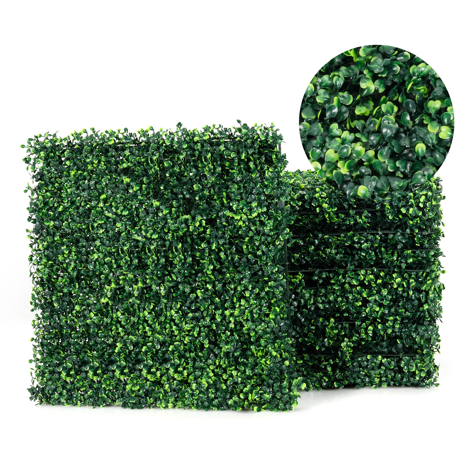 Costway 12 PCS 20in X 20in Artificial Boxwood Panels Hedge Plant ...