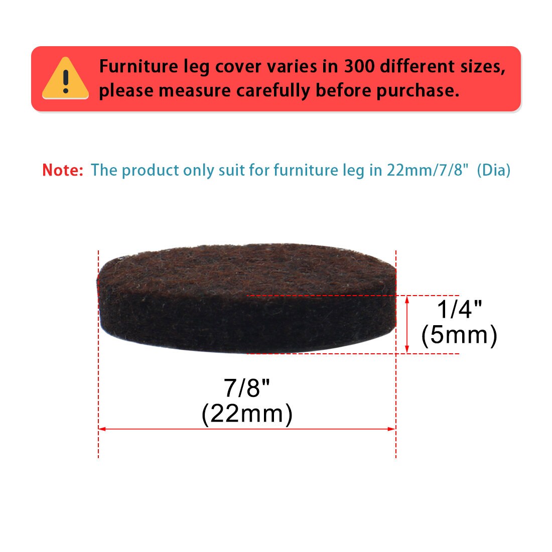 Unique Bargains 50pcs Furniture Pads Round 7/8Inch Dia Self-stick Non ...