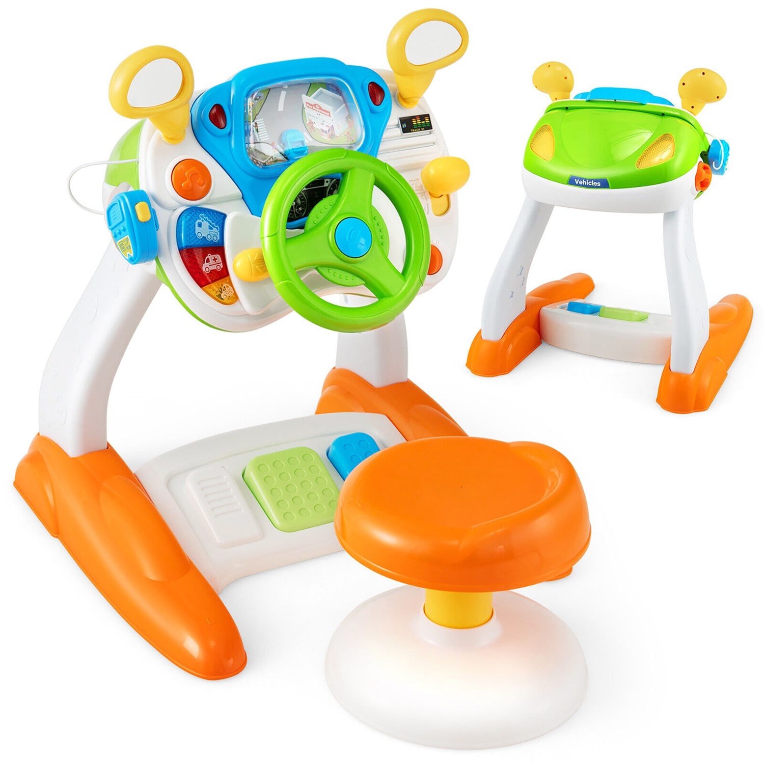 Costway Kids Pretend Ride on Toy Driver Simulation Car Toddler Play Toy ...