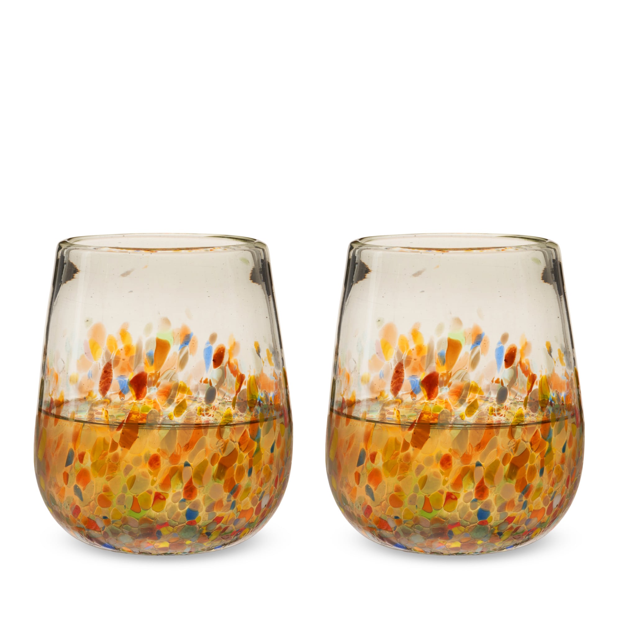 Twine Segunda Vida Artistico Recycled Stemless Wine Glasses Set of 2 in ...