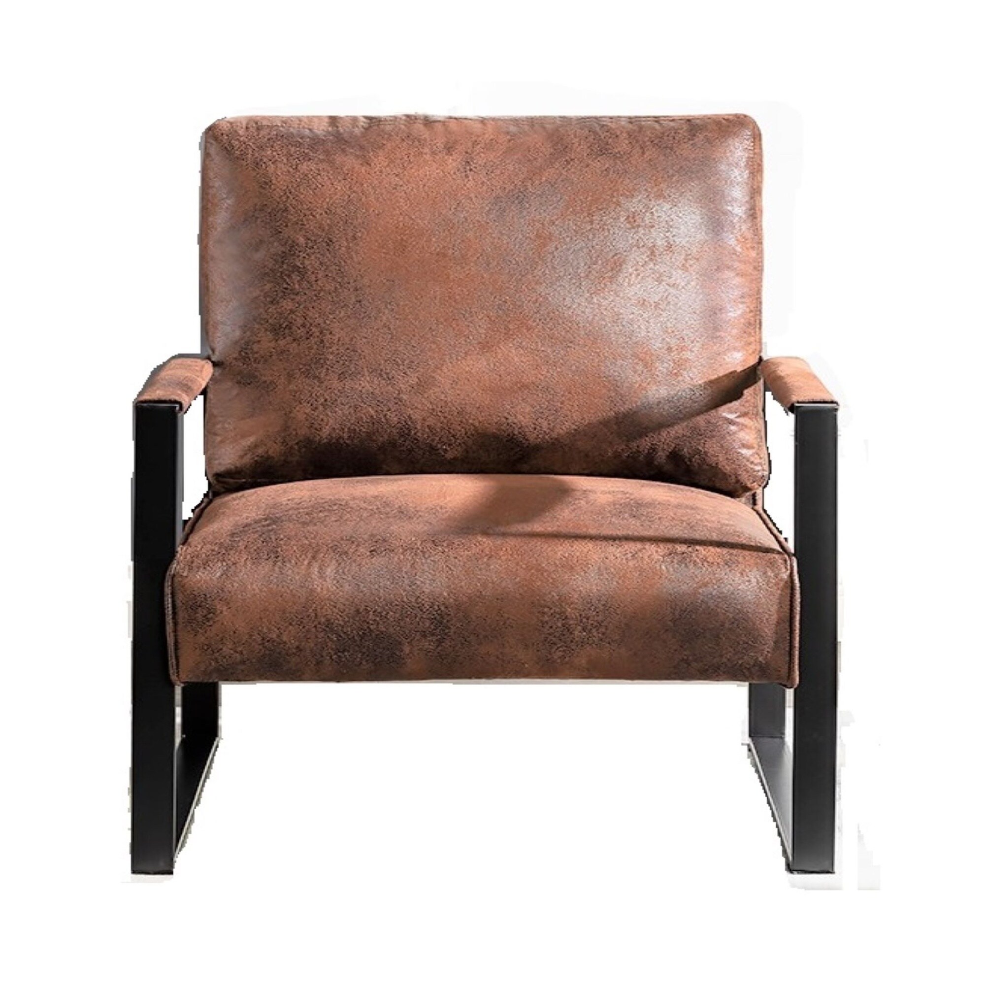 HyperDrop Cart Brown Spotted Microfiber Upholstered Chair Square Metal ...