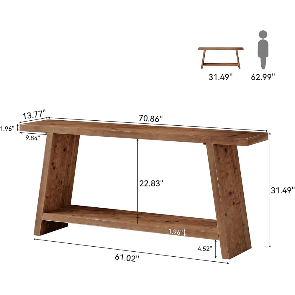 Tribesigns 70.9 inches Solid Wood Console Table Narrow Long Sofa Table ...
