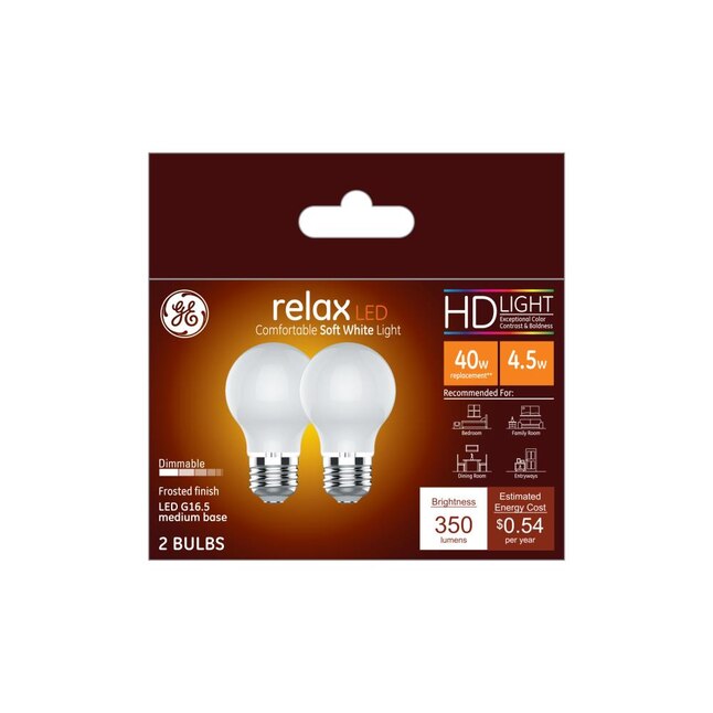 GE Relax 40-Watt EQ G16.5 Soft White Medium Base (E-26) Dimmable LED ... GE Relax 40-Watt EQ G16.5 Soft White Medium Base (E-26) Dimmable LED ...