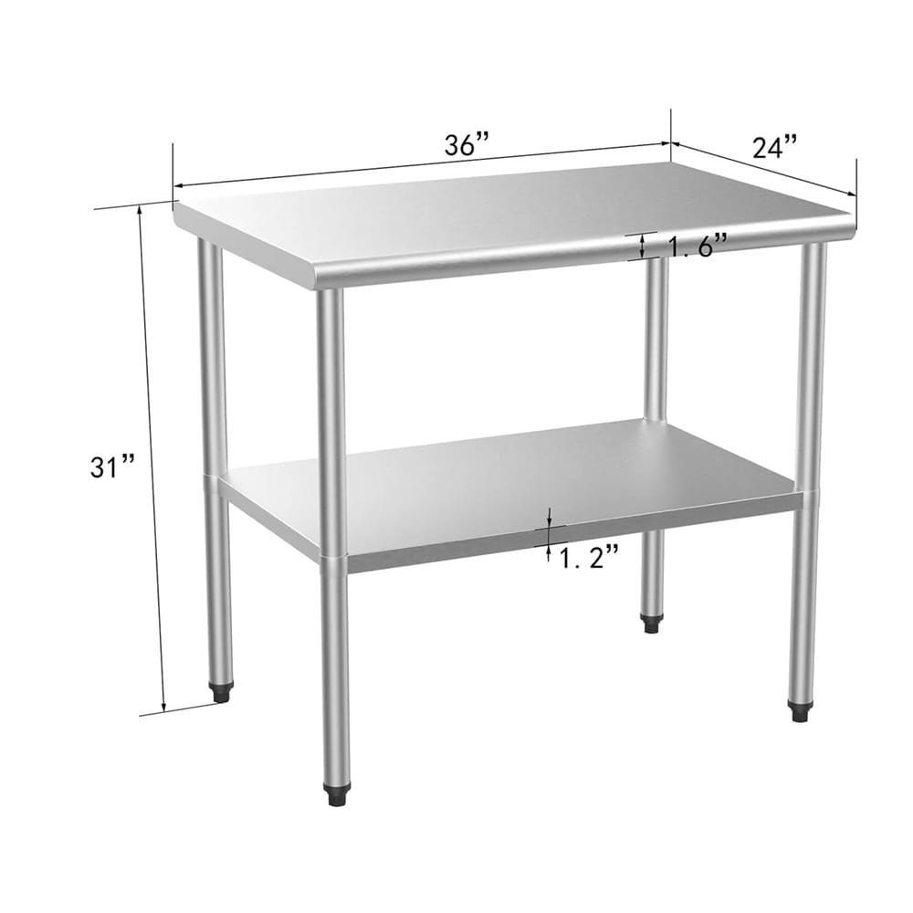 Outopee Stainless steel Steel Base with Stainless steel Metal Top Prep ...