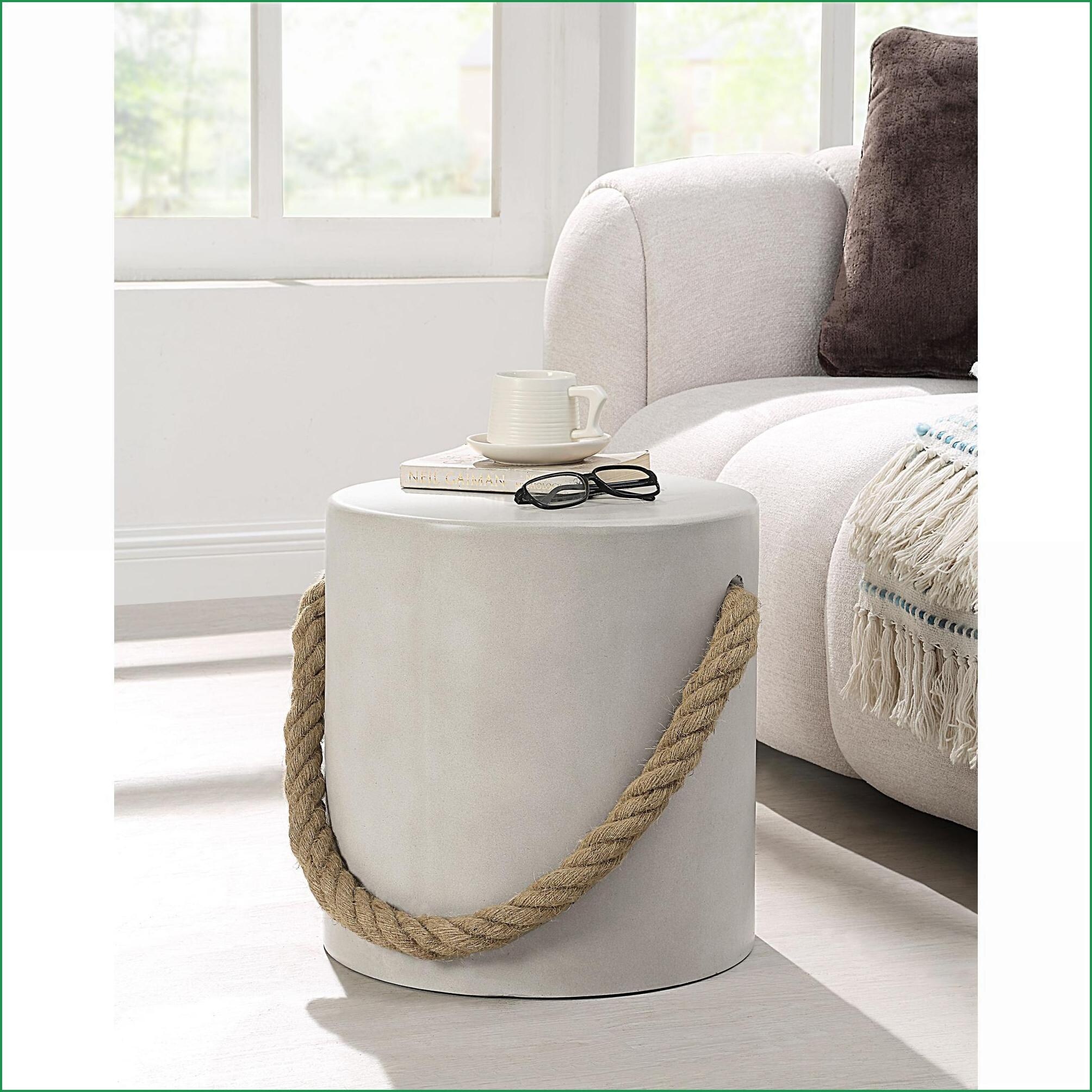 Watnature Natural Gray Fiber Concrete Coffee Table Sleek Industrial ...