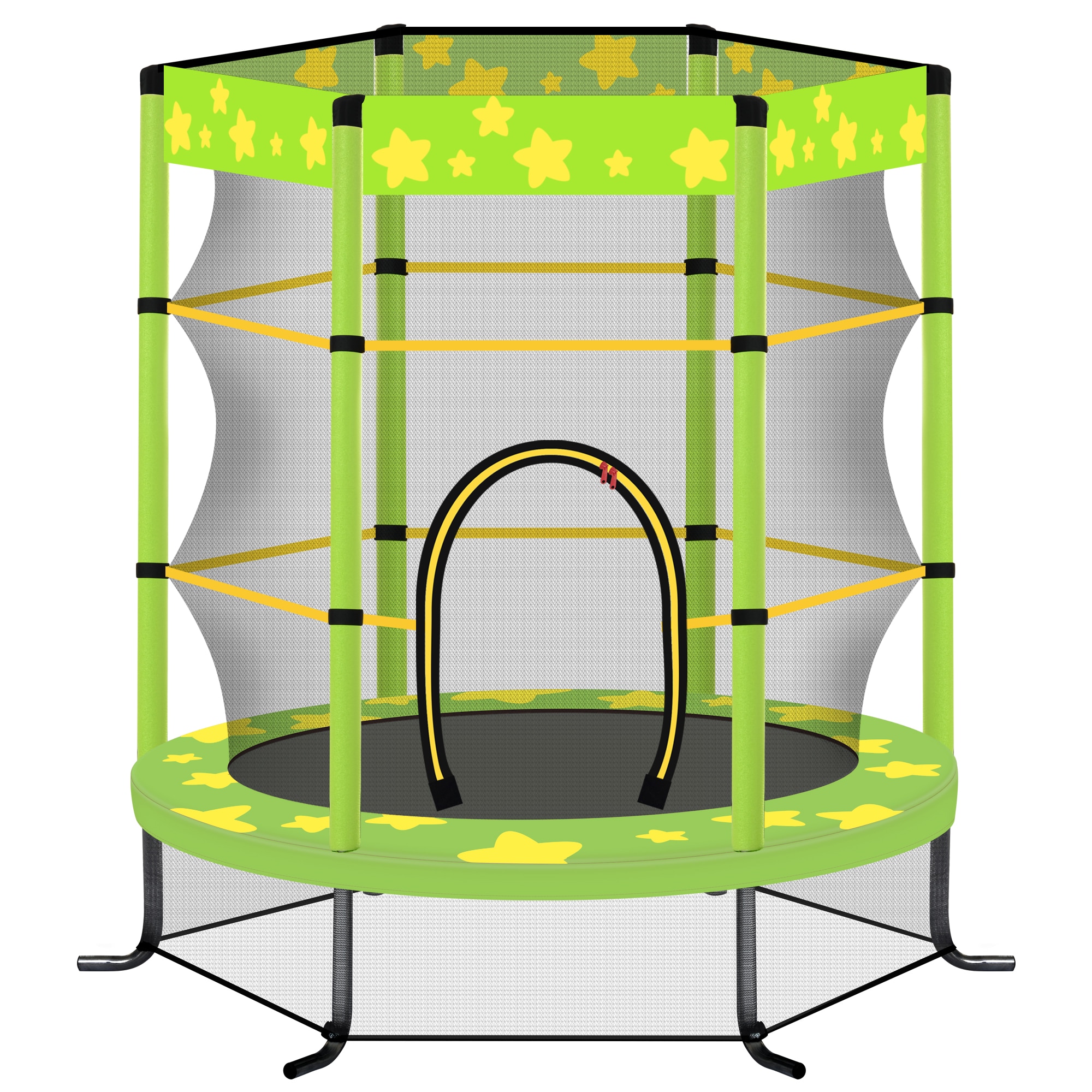 LOVMOR 55 Inch Kids Trampoline With Safety Enclosure Net 5ft Outdoor ...