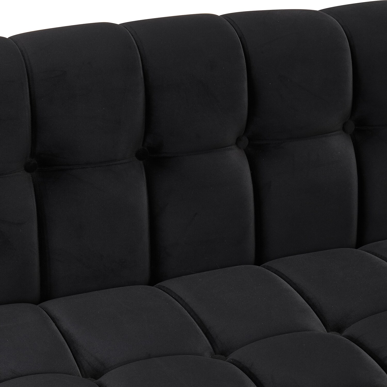 Bybafun 89-in Modern Black Polyester/Blend Sofa in the Couches, Sofas ...