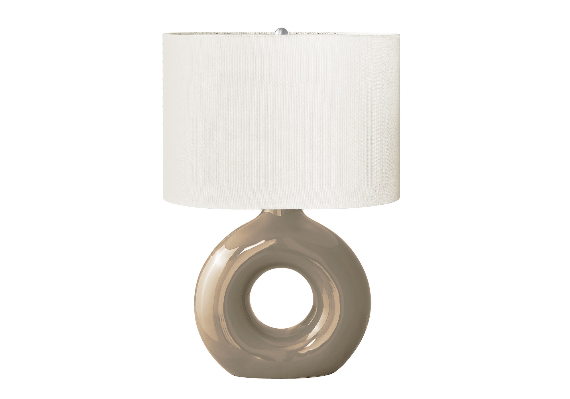 JUSHUA Lighting 24-inch H Table Lamp Brown Ceramic Ivory Cream Shade ...