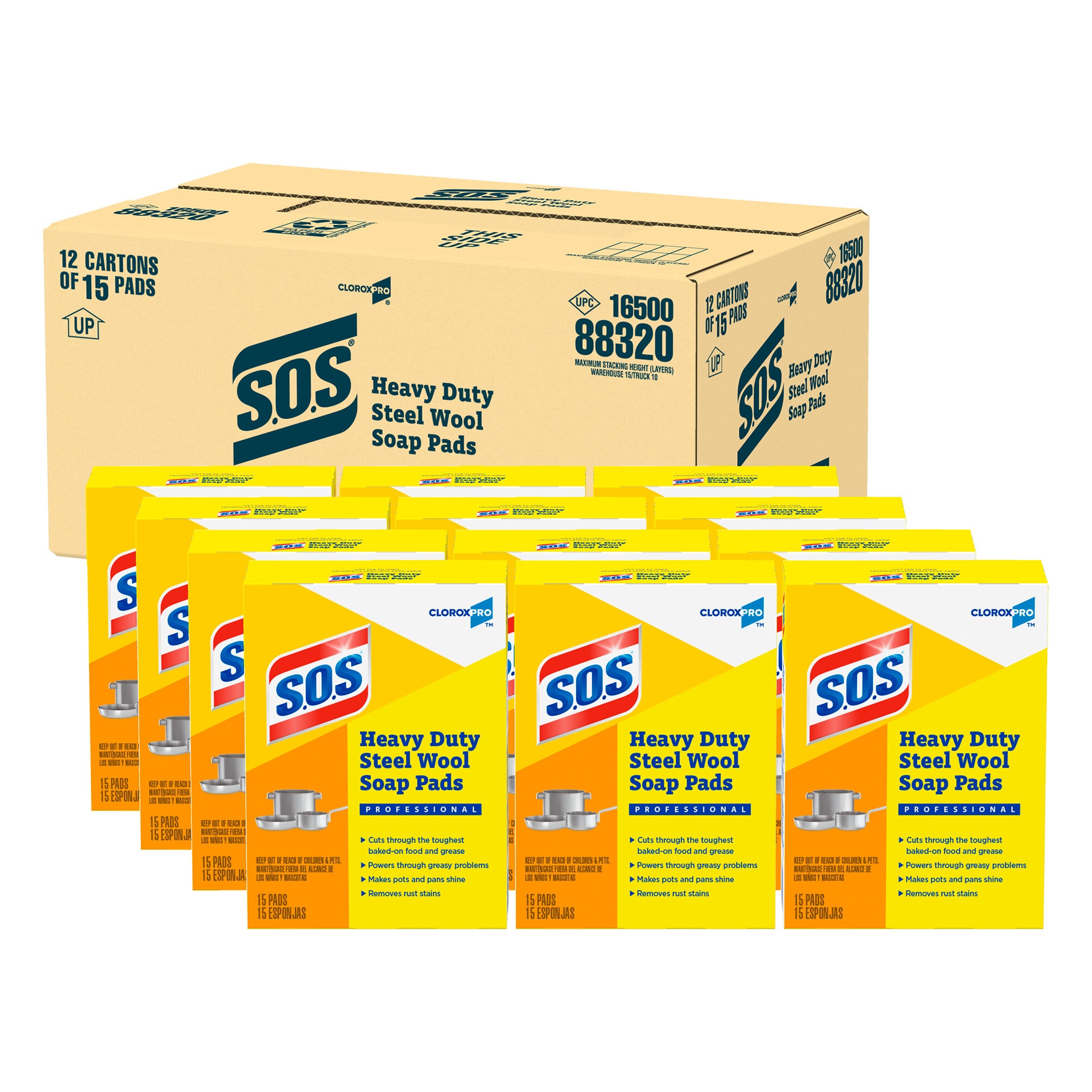 SOS 18-Pack Steel Wool Scouring Soap Pad in the Sponges & Scouring Pads ...