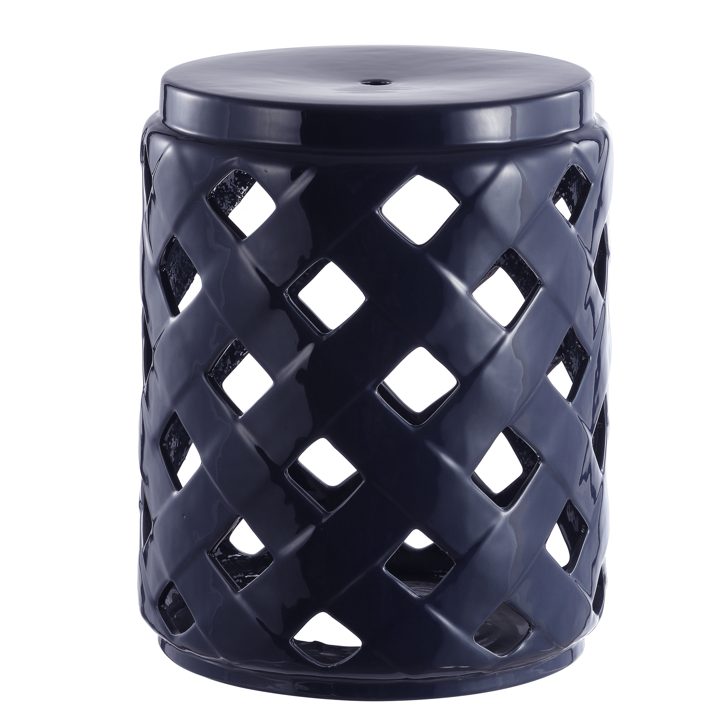Navy blue ceramic garden stool store