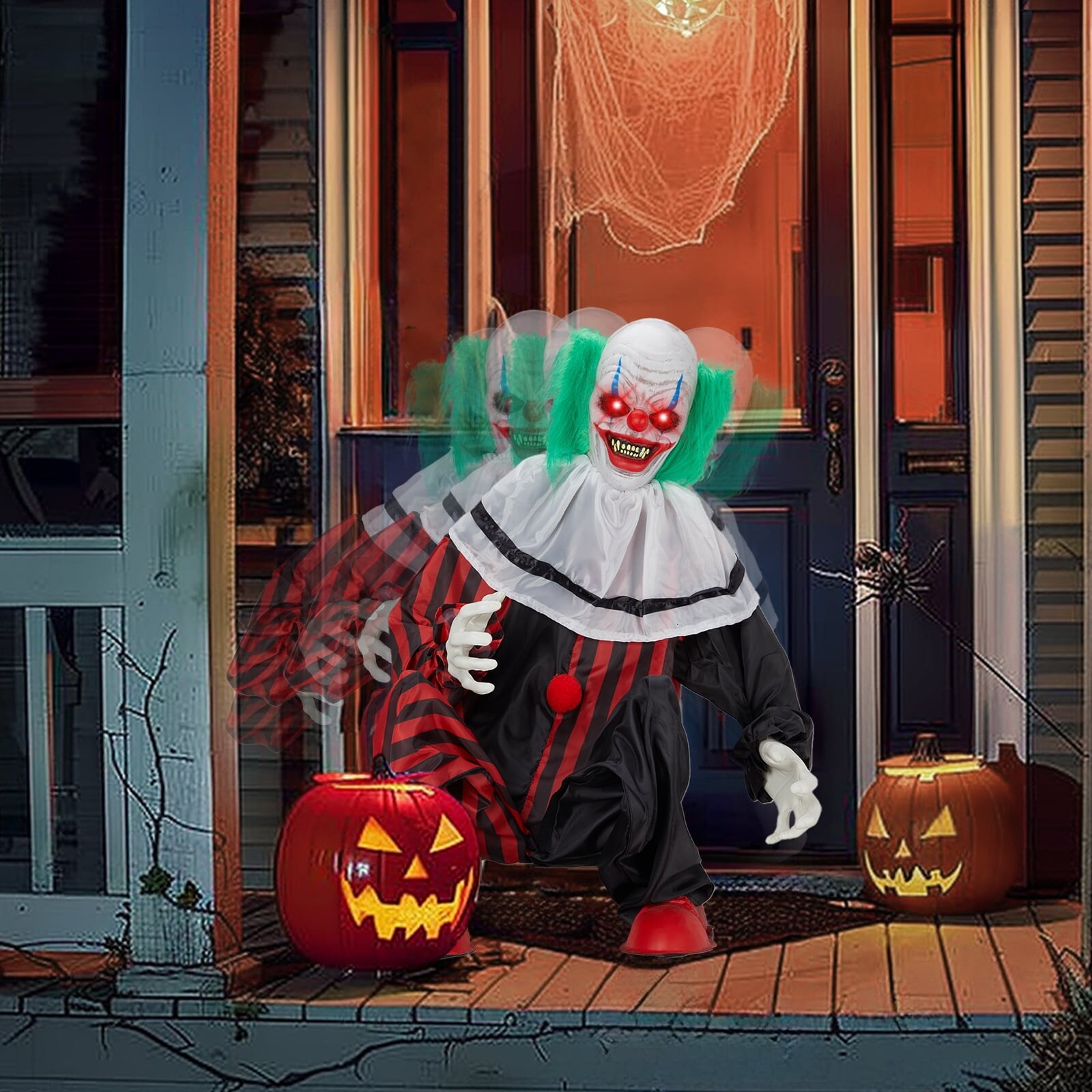 Zyerch 2.6ft Red-Eyed Light Up Clown Side-to-Side Rocking Clown ...