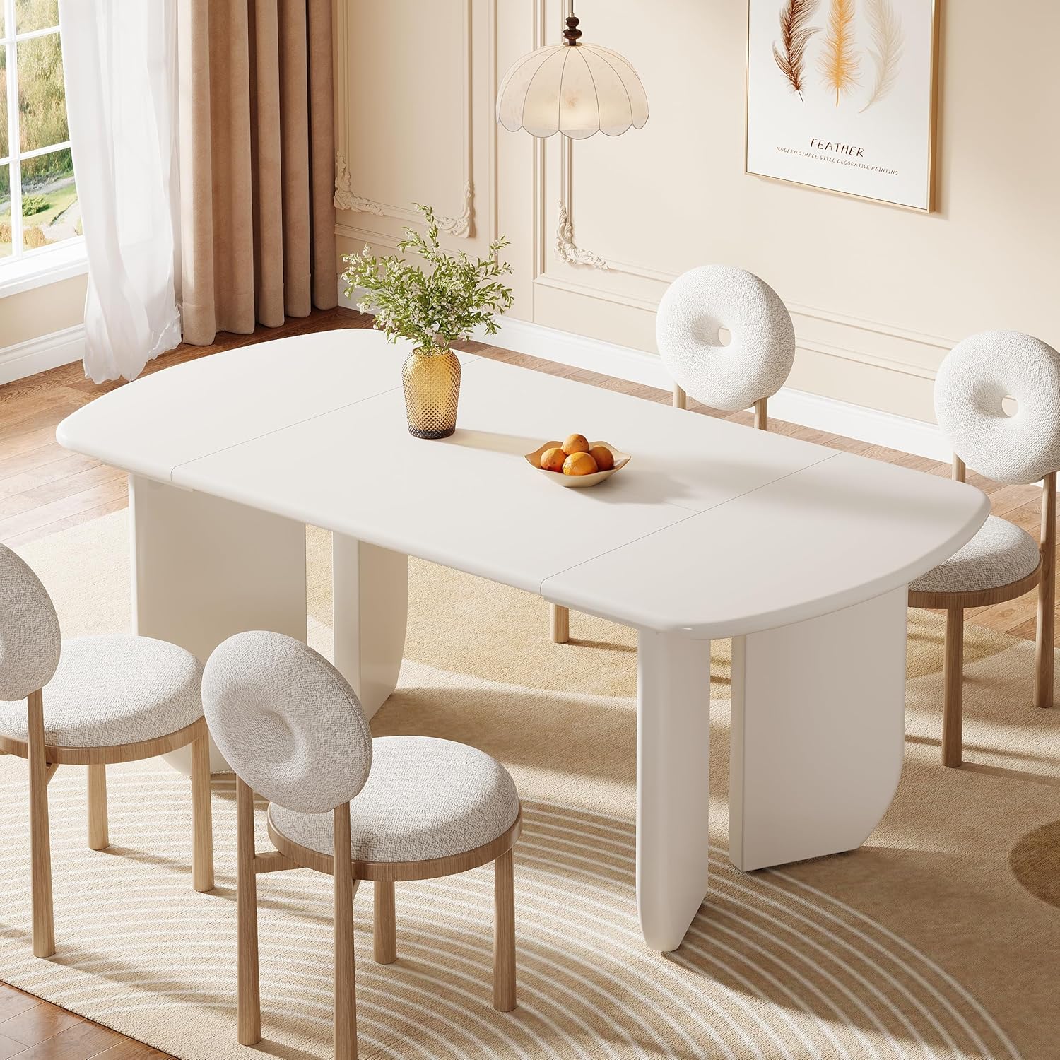 Tribesigns Dining Table for 4 to 6 People 63 inches Large Rectangle ...