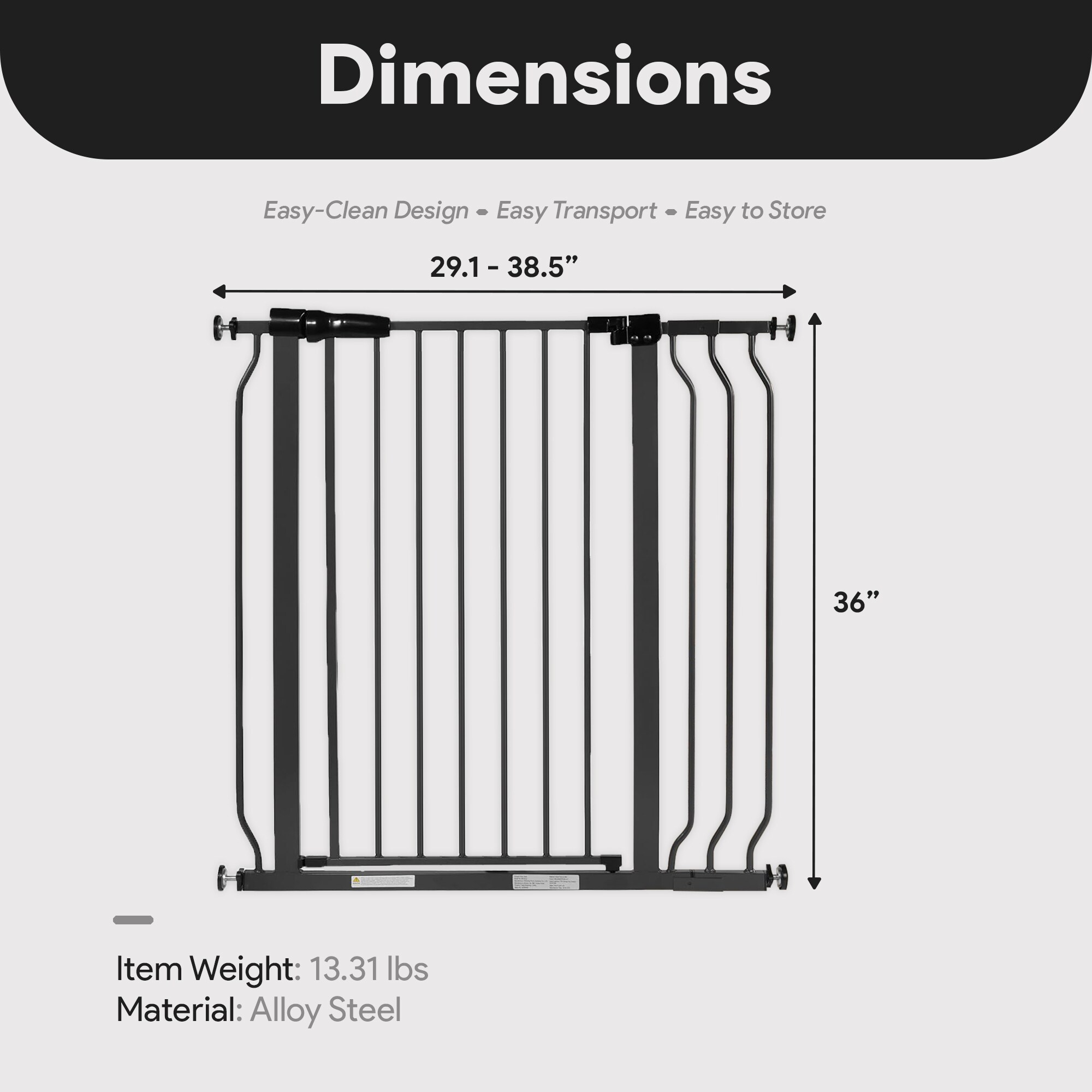 Balancefrom Walk Thru Safety Gate Fits 29.1-38.5 Inches Openings 36 ...