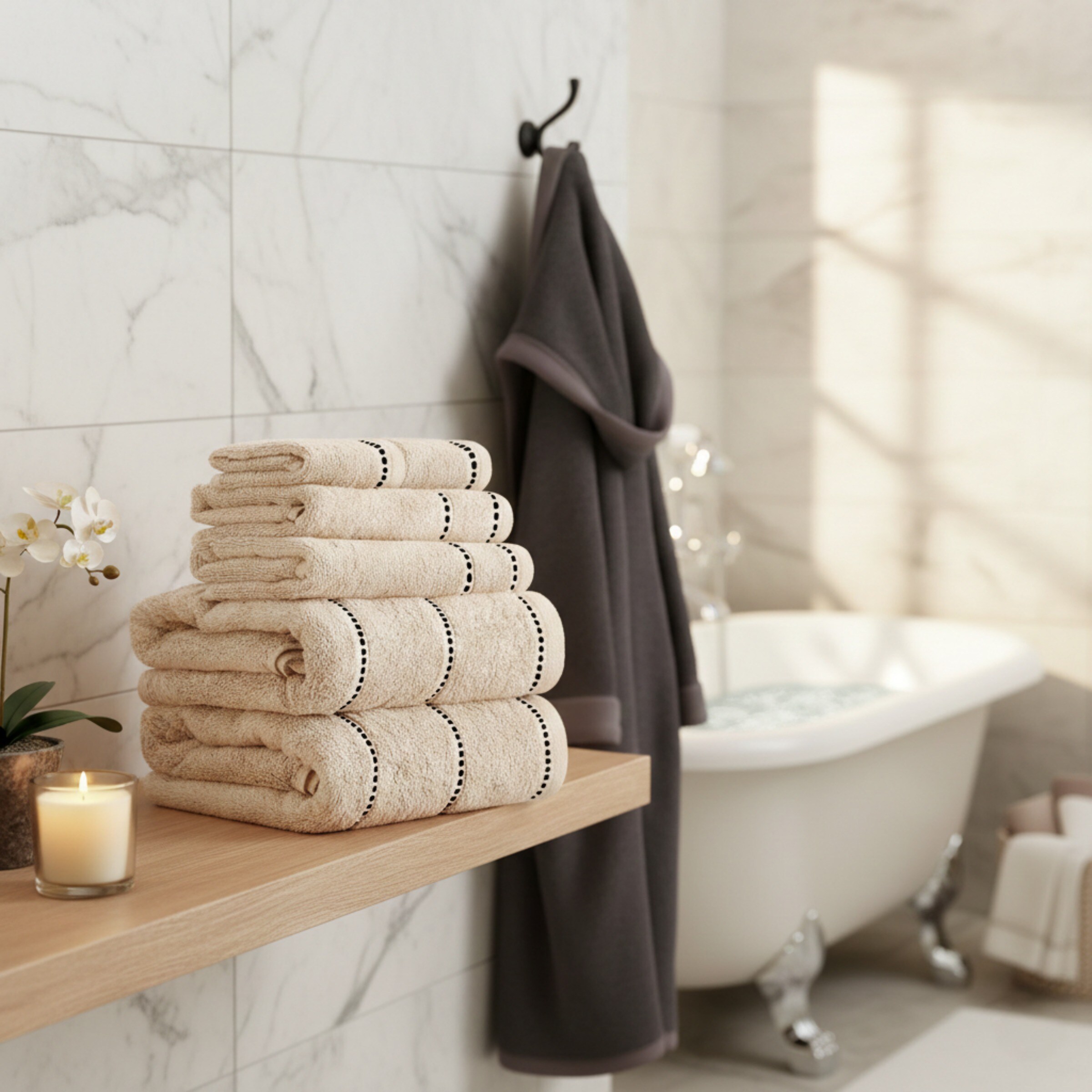 Lavish Home 6-Piece Quick Dry Bath Towels Set - 100-Percent Cotton ...