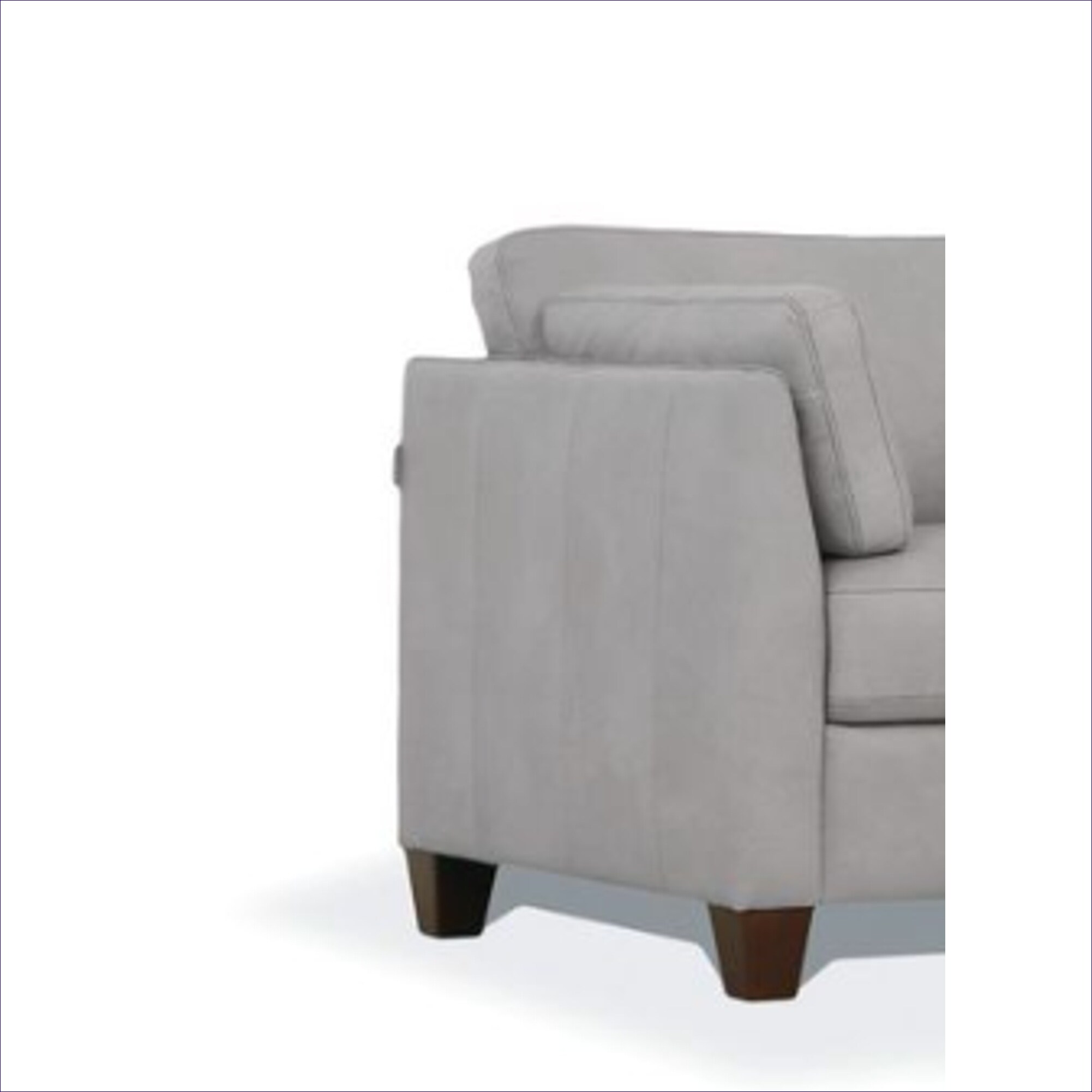 Watnature Living Room Accent Seating Soft Gray Cow Leather Accent Chair ...