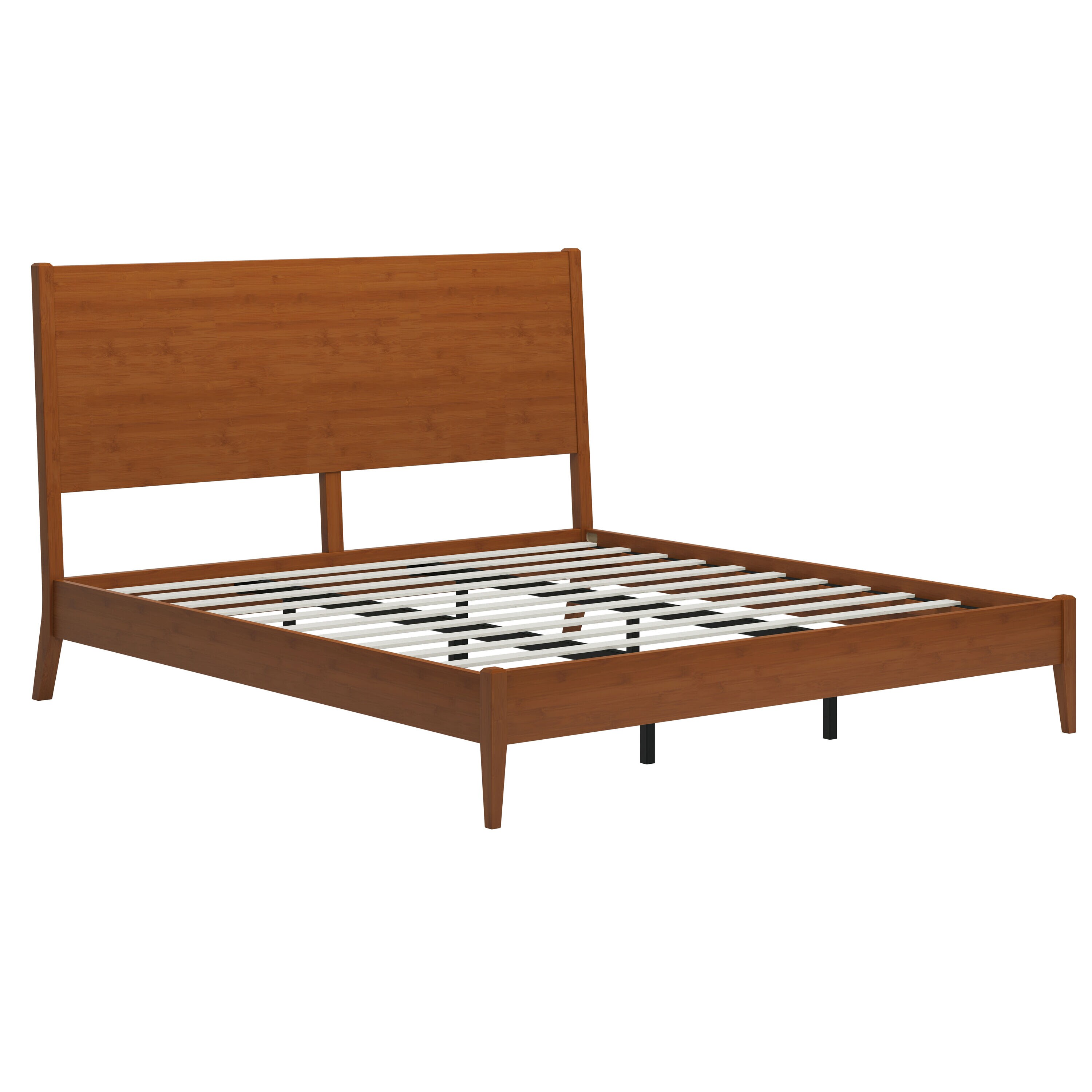 ModernLuxe Assembly Required MidCentury Modern Solid Bamboo Wood King ...