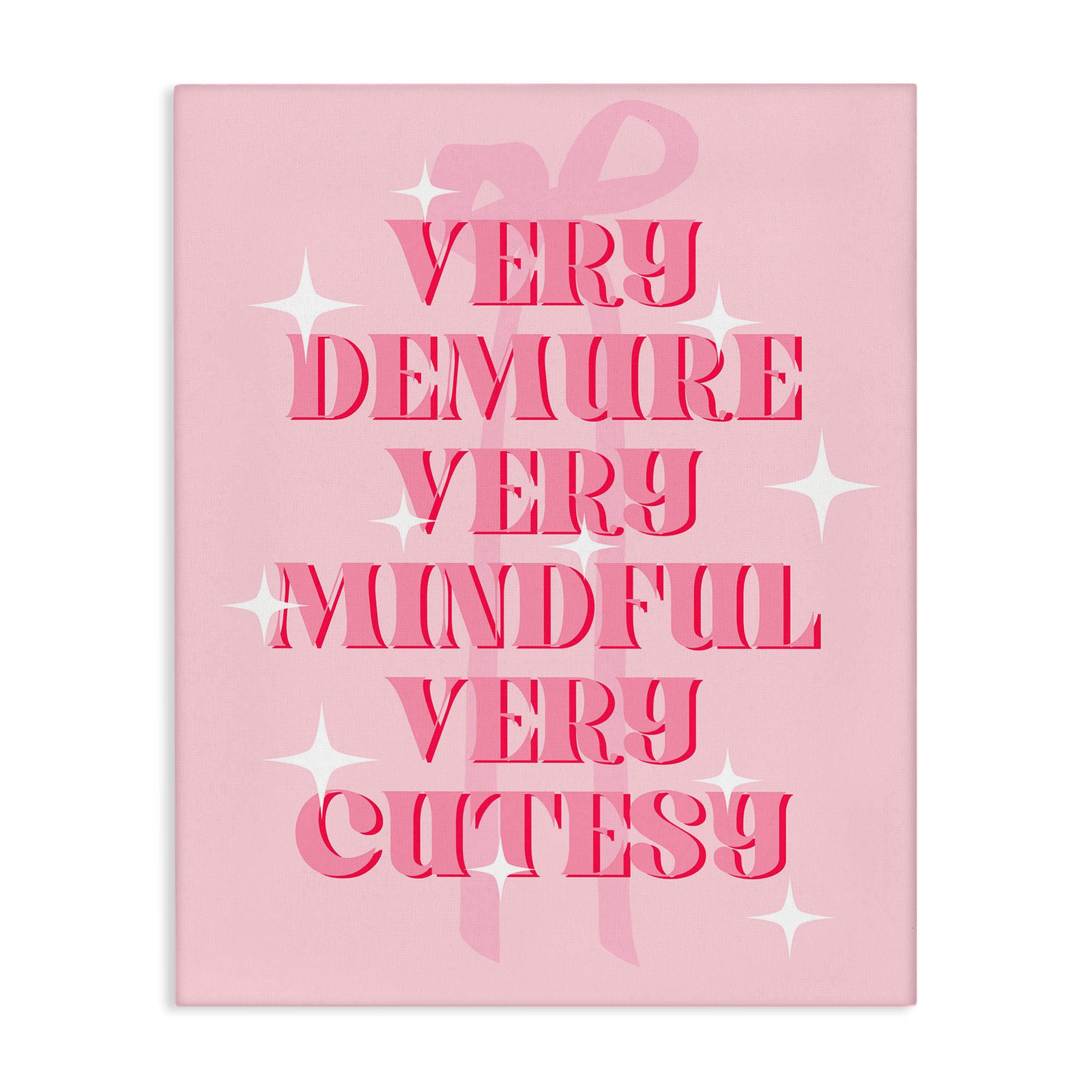 Stupell Industries Pink Demure Mindful and Cutesy Canvas Wall Art By ...