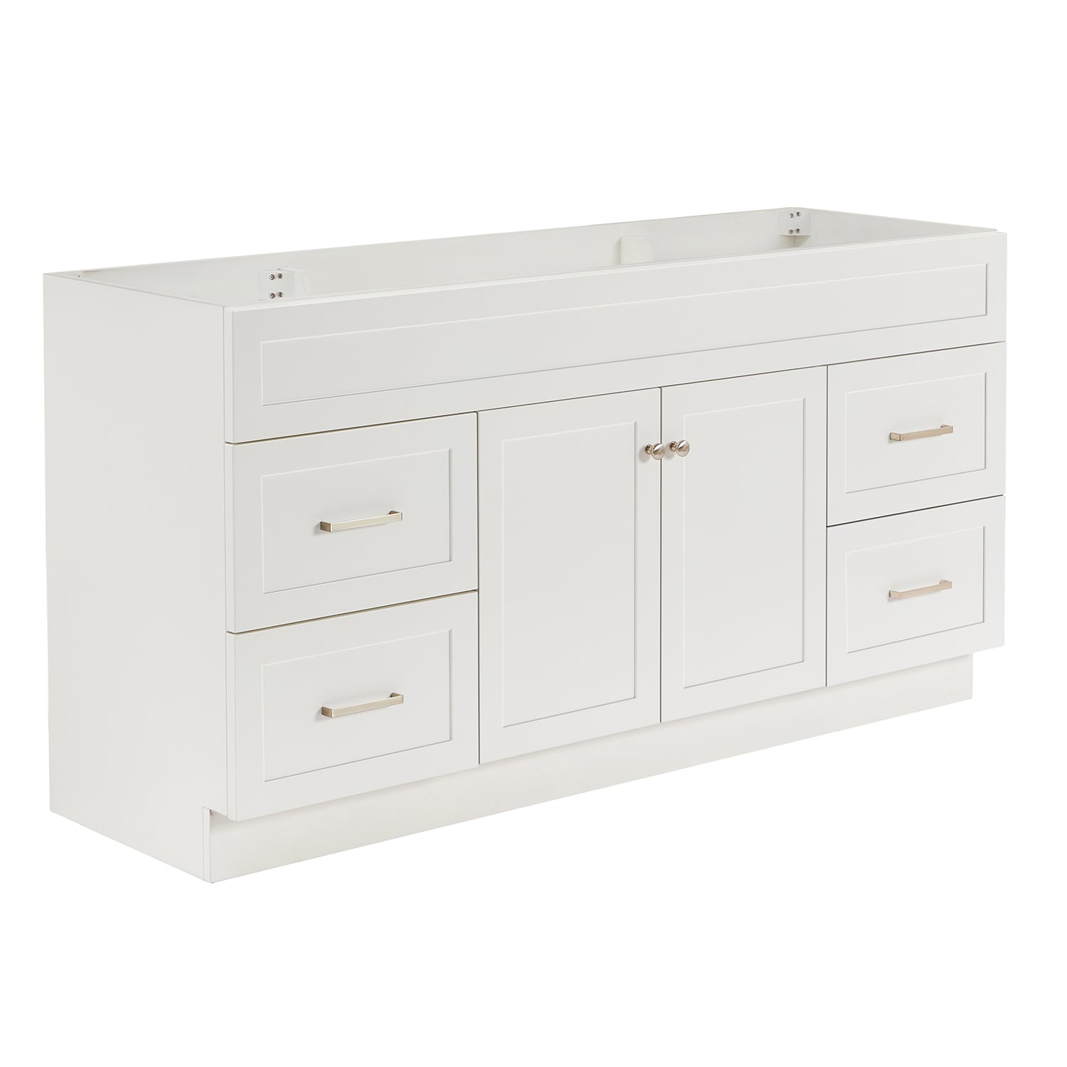 ARIEL Hamlet 66-in White Bathroom Vanity Base Cabinet without Top in ...