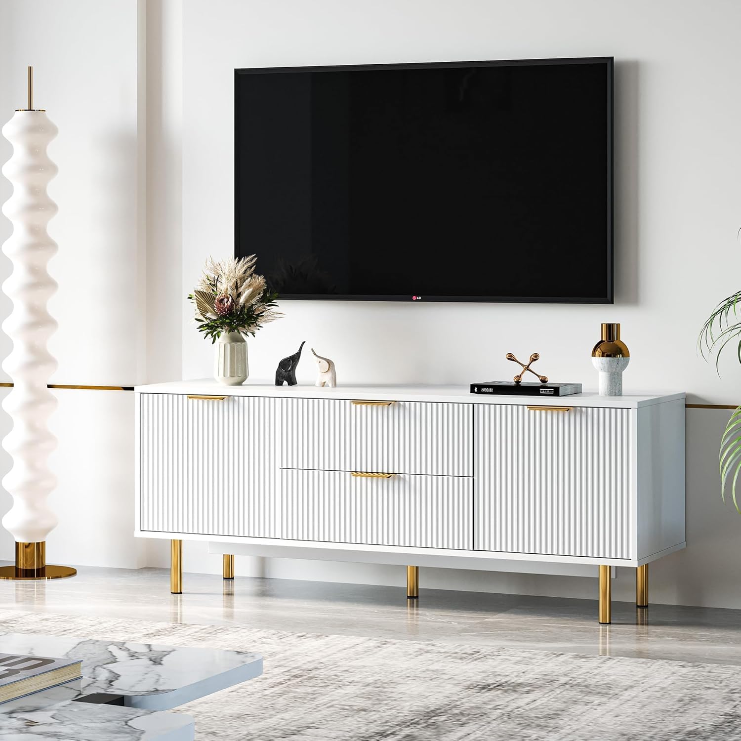 Garvee TV Stand for 65+ Inch TV Modern Entertainment Center with ...
