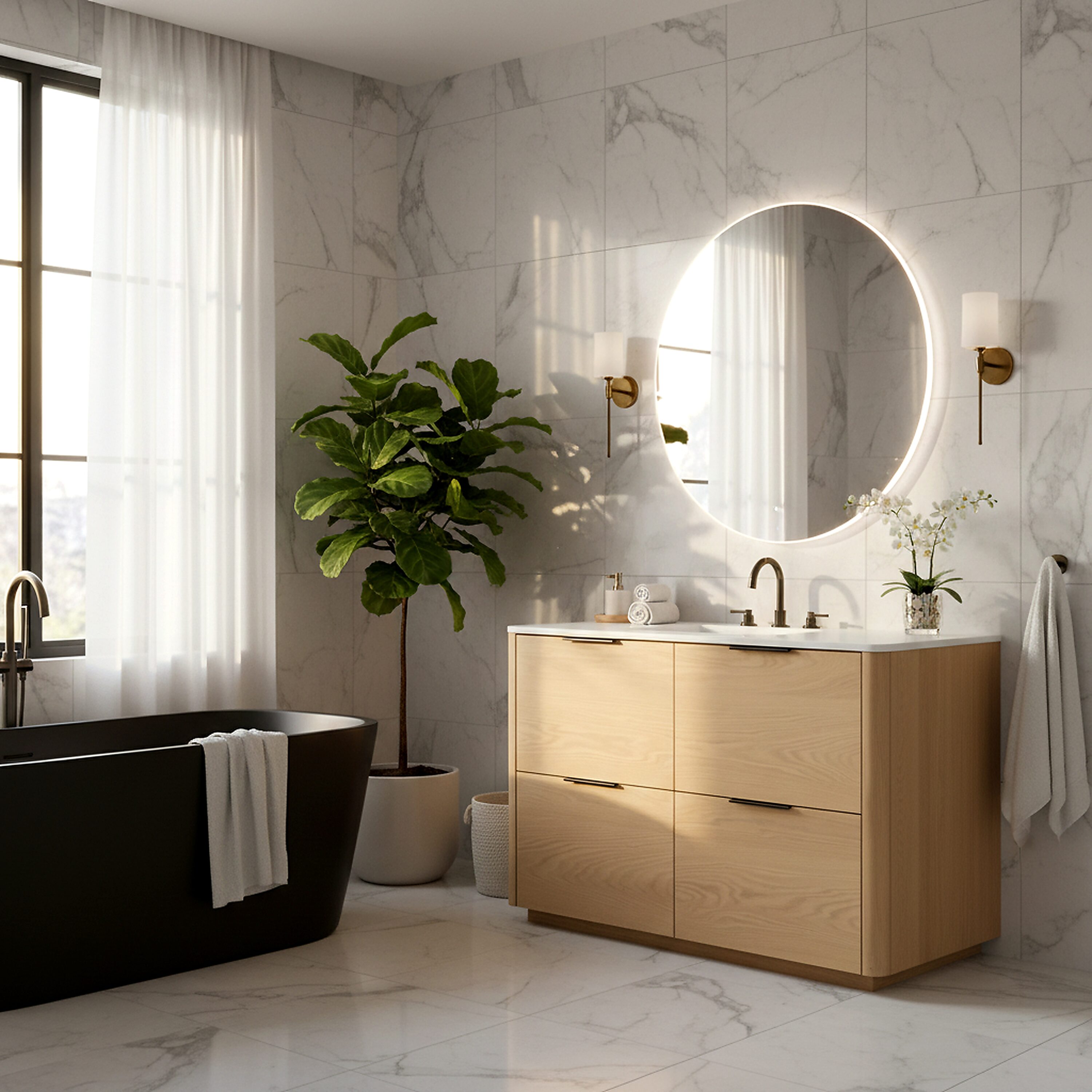 Safavieh Gabrietta 48 inch Single Vanity/Natural/White in the Bathroom ...