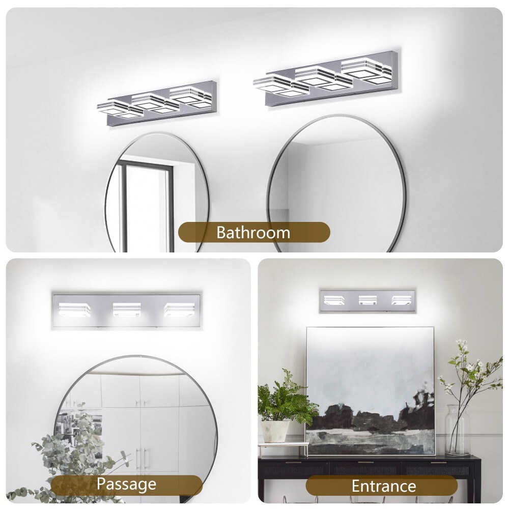 TomCare 19-in 3 Light Chrome Up/Down LED Vanity Light for Bathroom ...