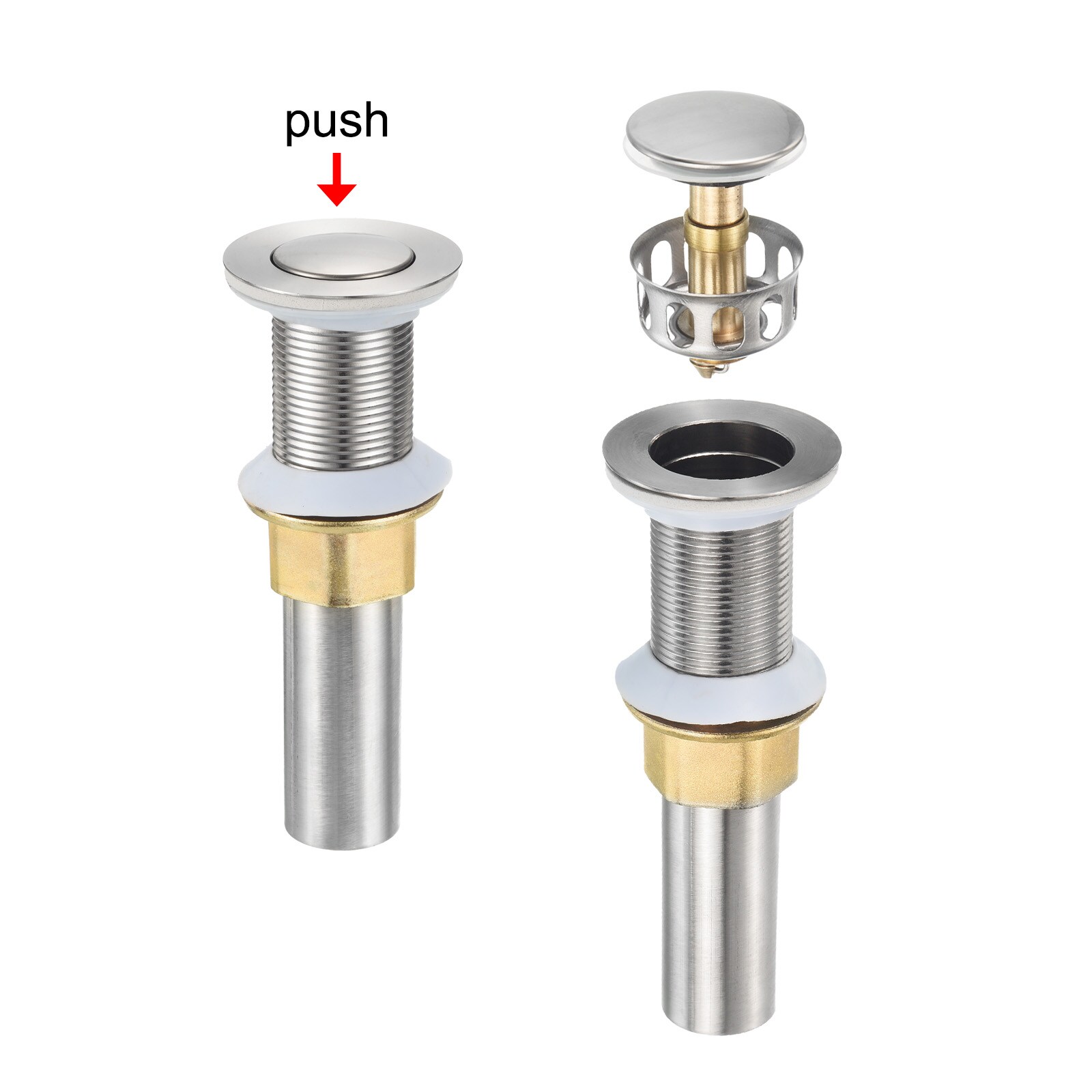 Unique Bargains Drain Stopper Stainless Steel Drain Assembly Sink ...