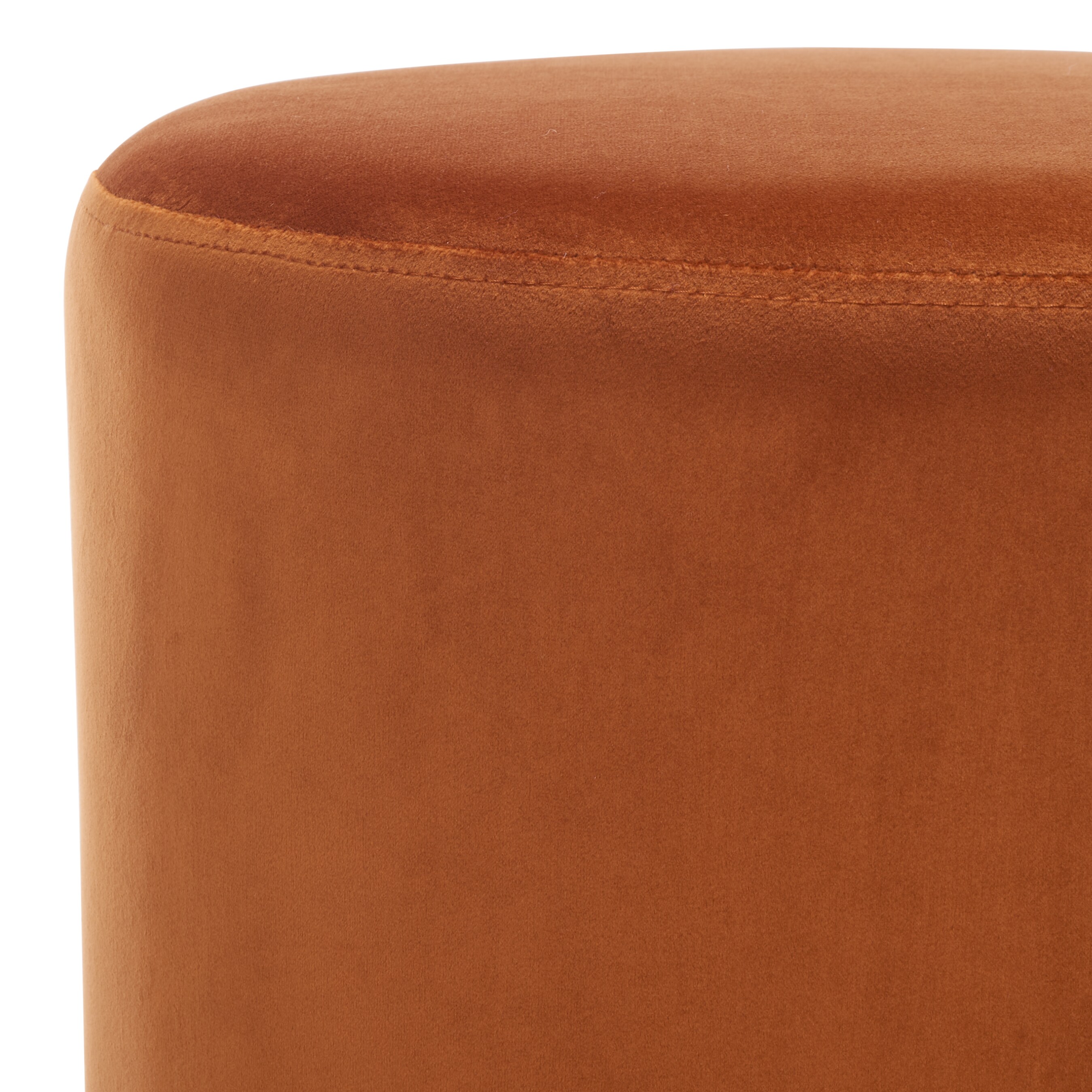 Safavieh Modern Rust Velvet Round Ottoman in the Ottomans & Poufs ...