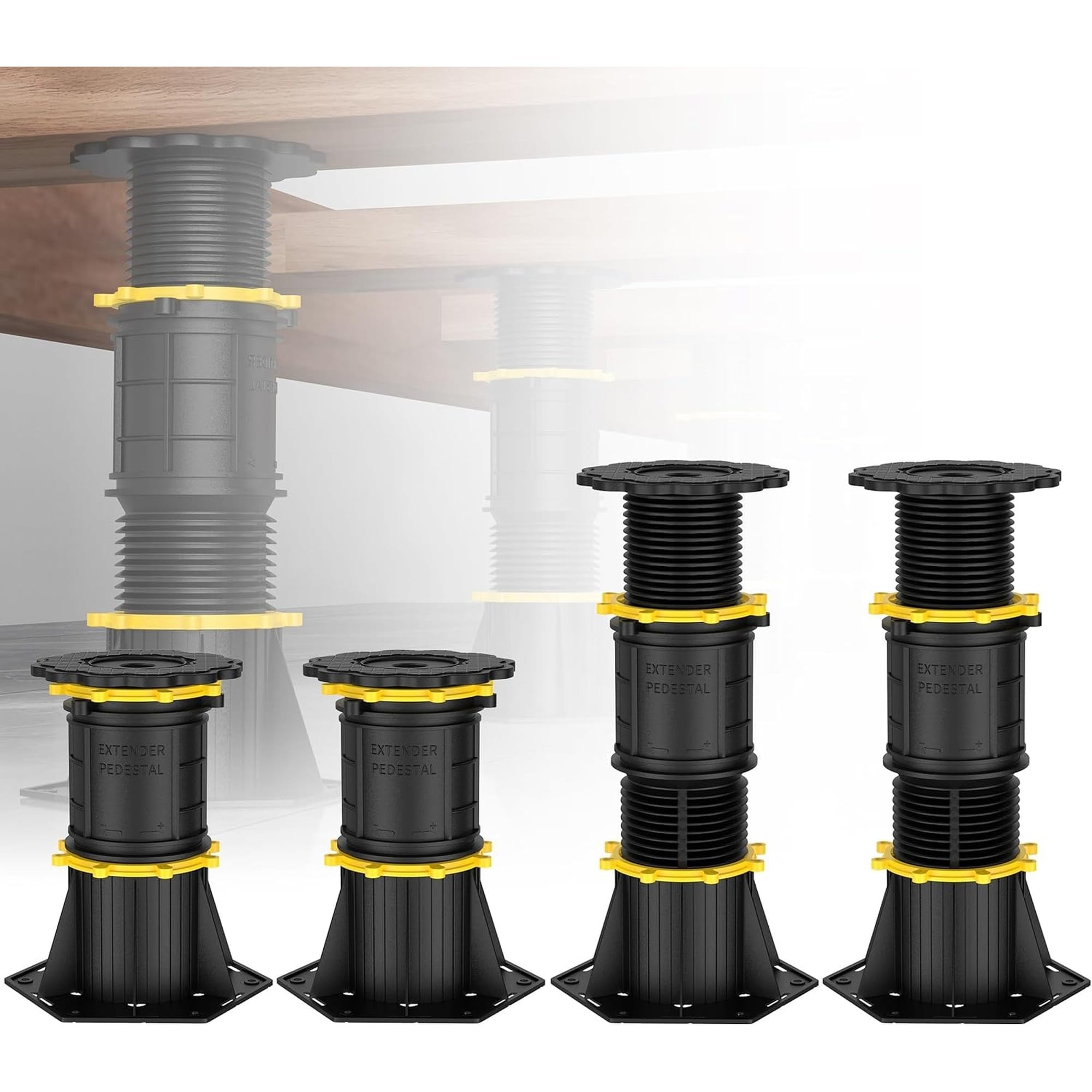 Numhew 8.5-13in Adjustable Height 4-Pack Support Legs Black Bed Frame ...