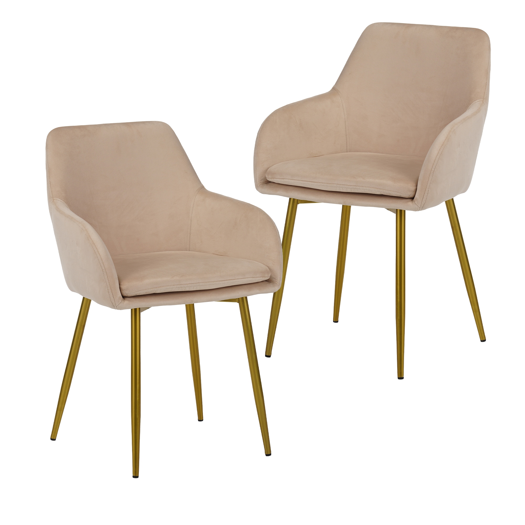 Blisstyle Velvet Dining Chair Set 2 Pieces Dining Chairs with Gold ...