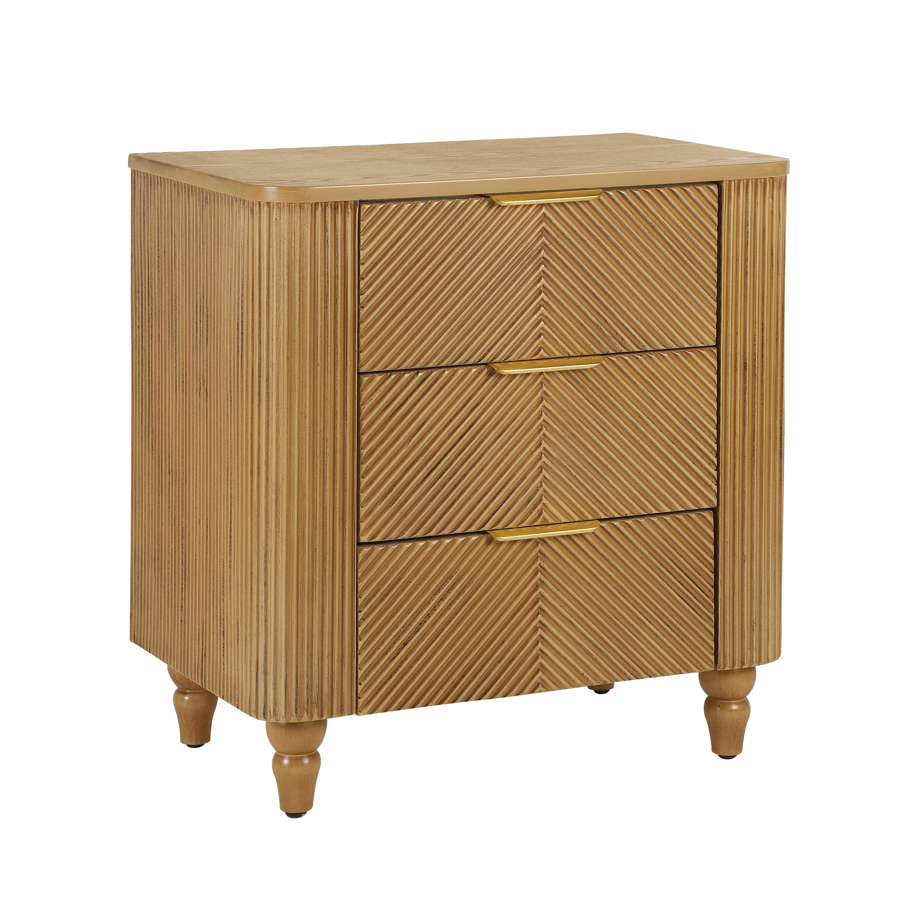 Christopher Knight Home Attwell Mid Century Fluted Wood 3 Drawer ...