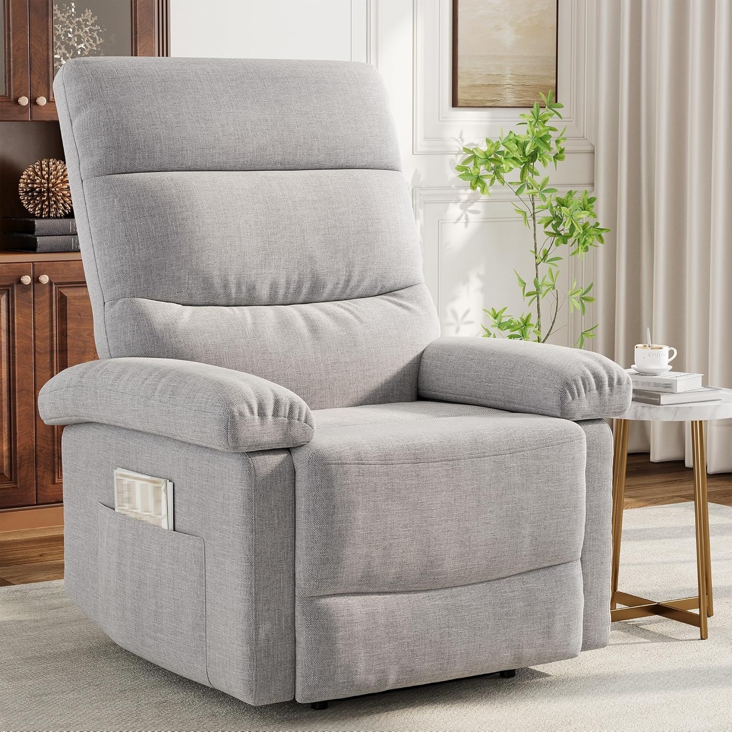 Garvee Cozy Manual Recliner for Adults - with Convenient Side Pockets ...