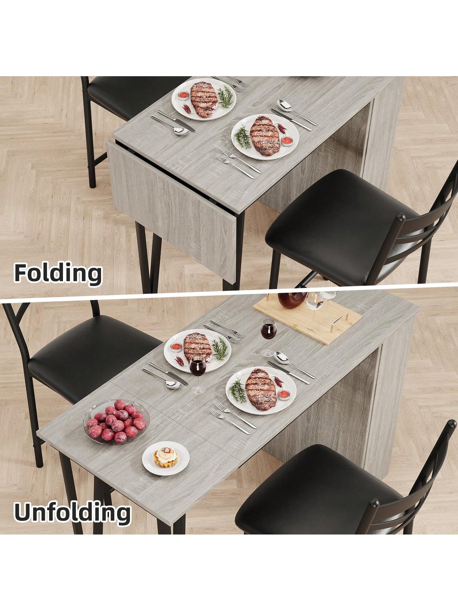 IdealHouse 3Piece 36in Wooden Counter Height Dining Table Set For ...