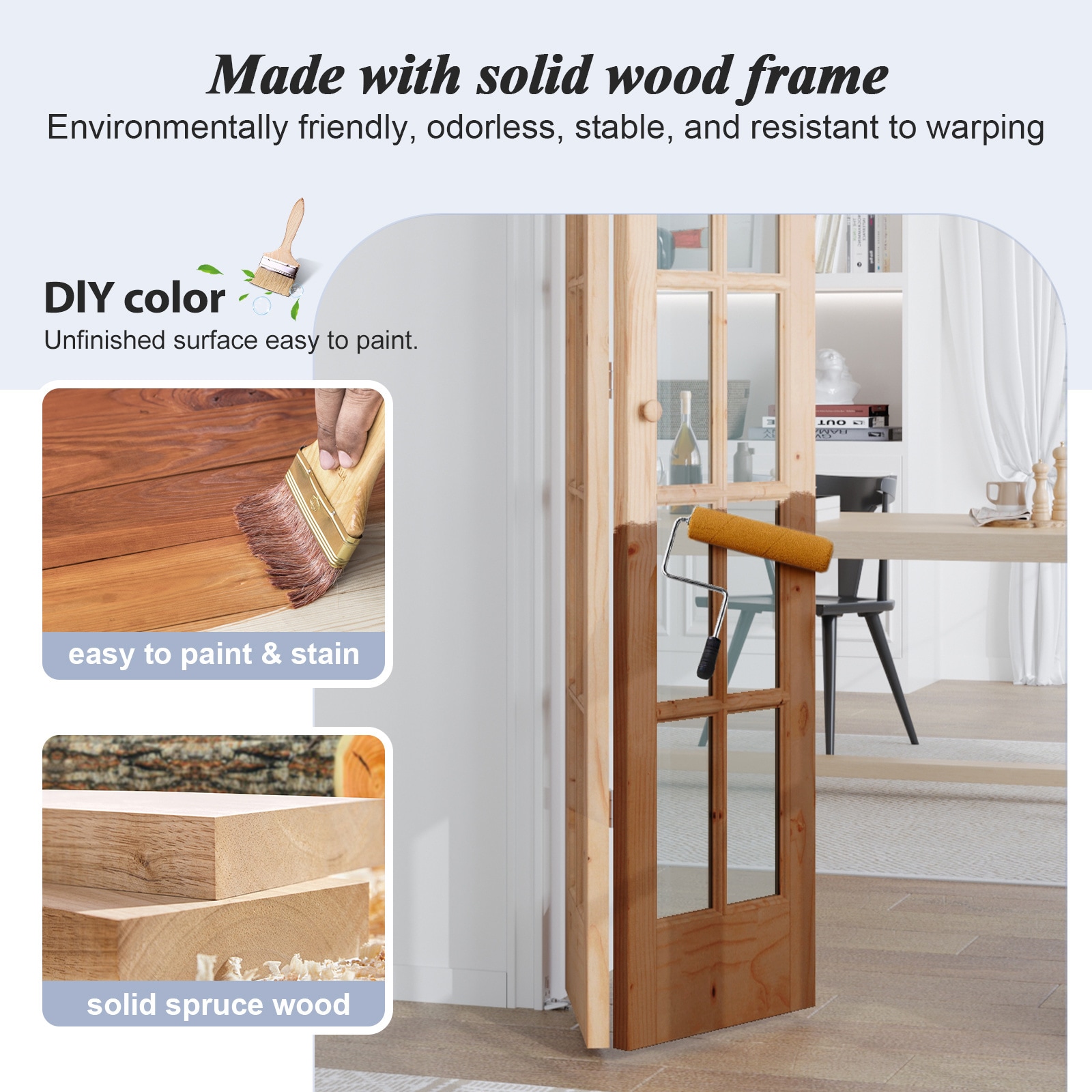 Fredbeck 30-in x 80-in 10-panel Clear Glass Textured Solid Core ...