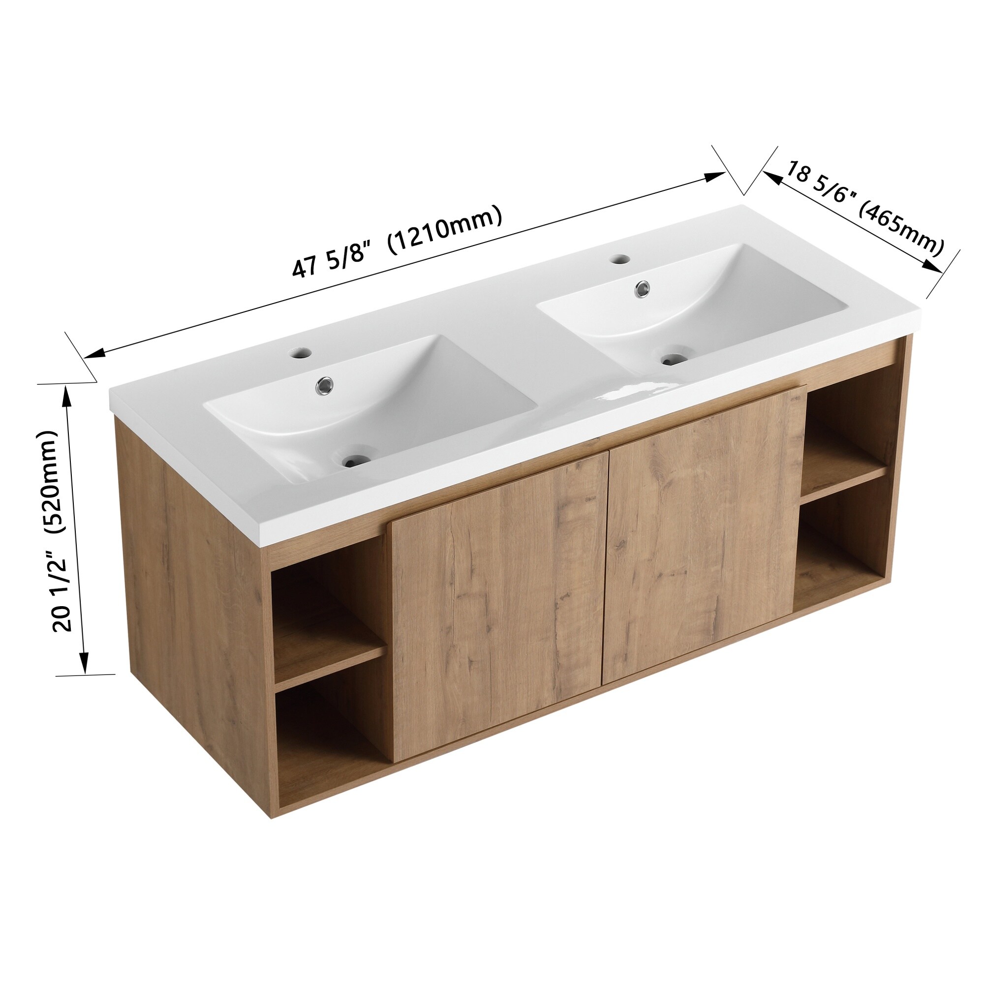 Vanityfus 48 Inch Bathroom Vanity with Double Sink Modern Bathroom ...