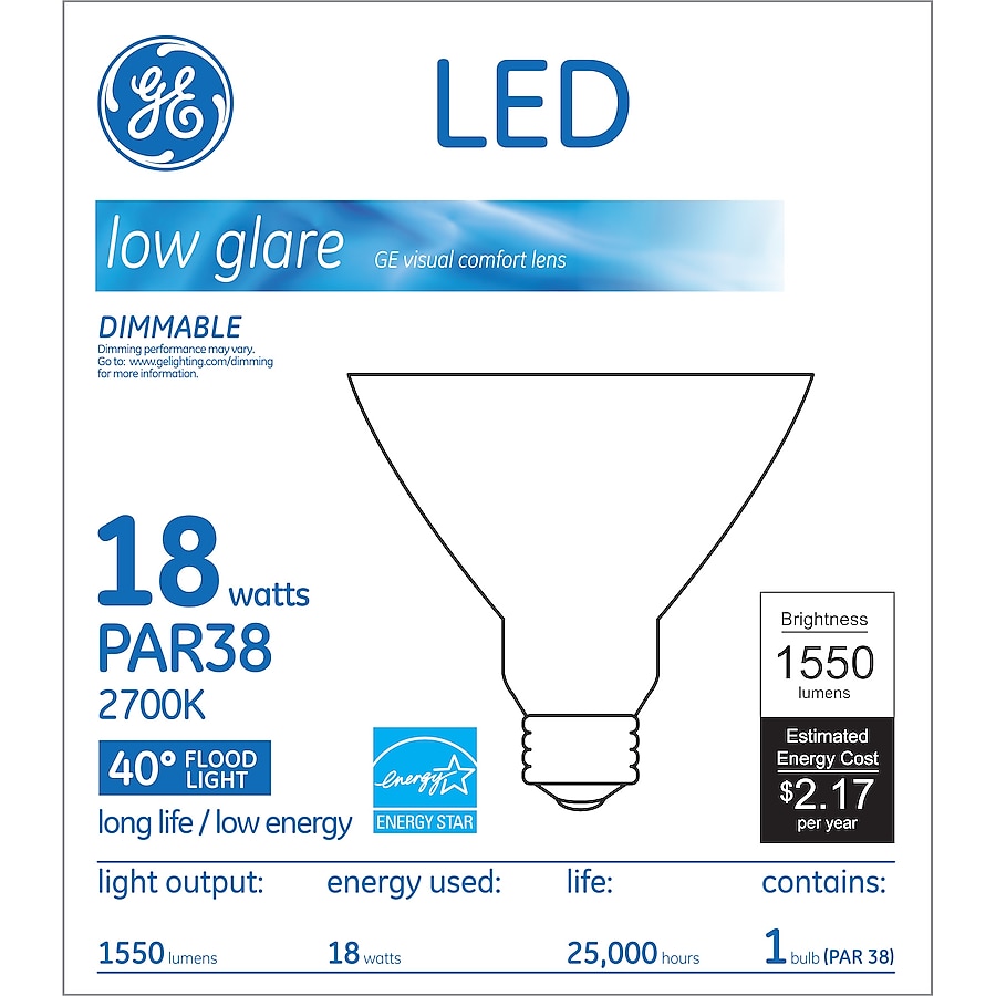 GE LED 100-Watt EQ LED Par38 Warm White Medium Base (e-26) Dimmable ... GE LED 100-Watt EQ LED Par38 Warm White Medium Base (e-26) Dimmable ...