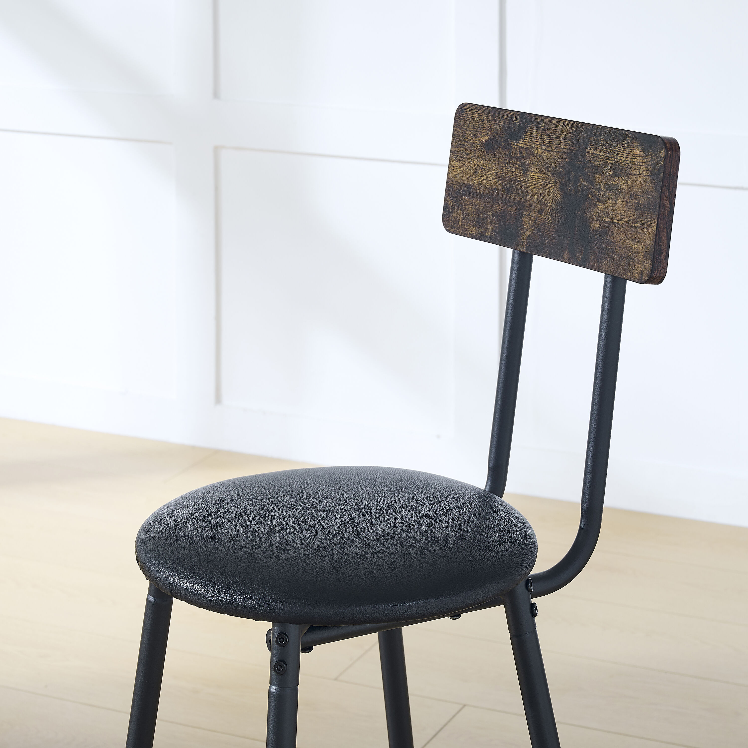 Blisstyle Round Bar Table and Stool Set with Shelf Upholstered Stool ...