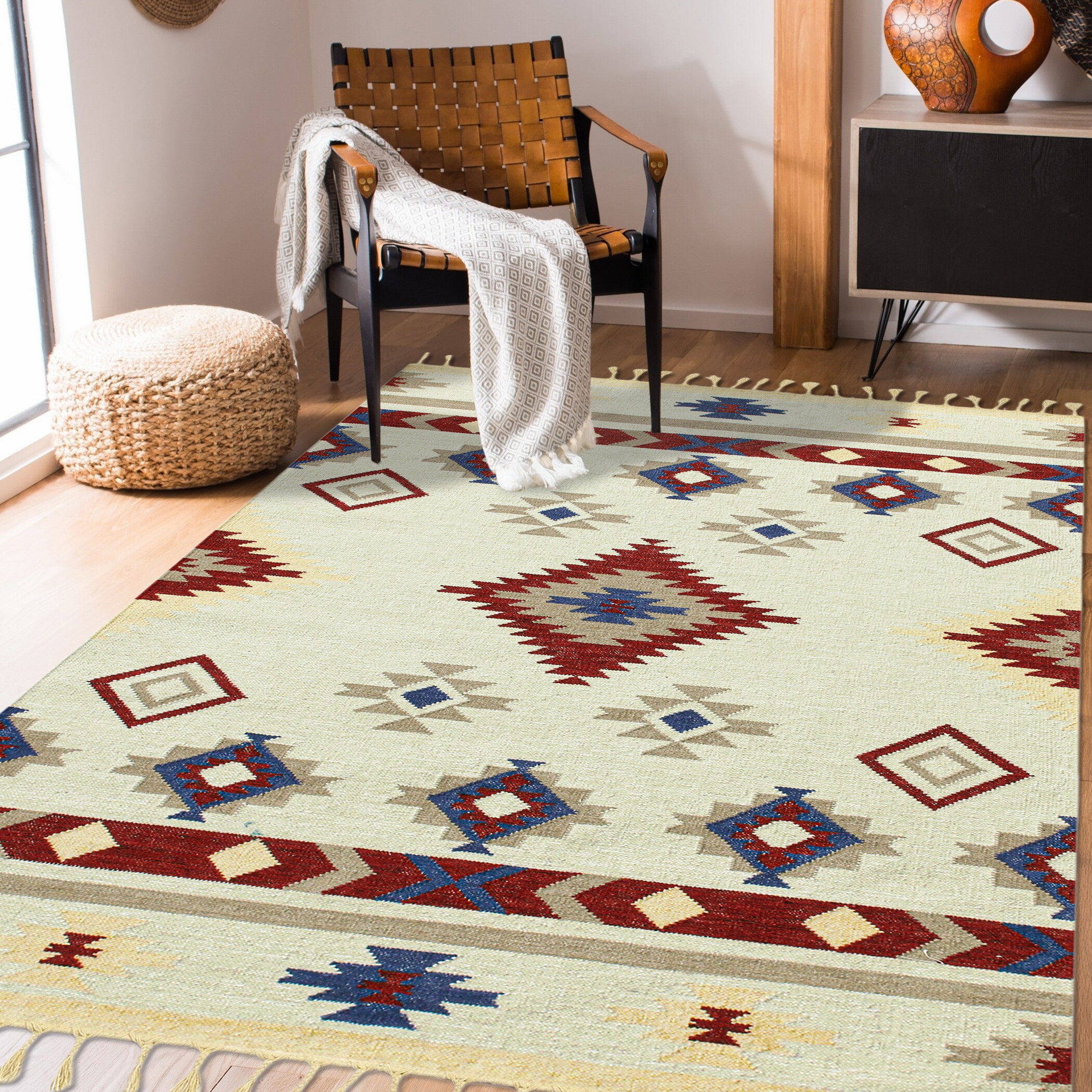 Amer Rugs 3 x 5 (ft) Wool Red Rectangular Indoor Tribal Southwestern ...