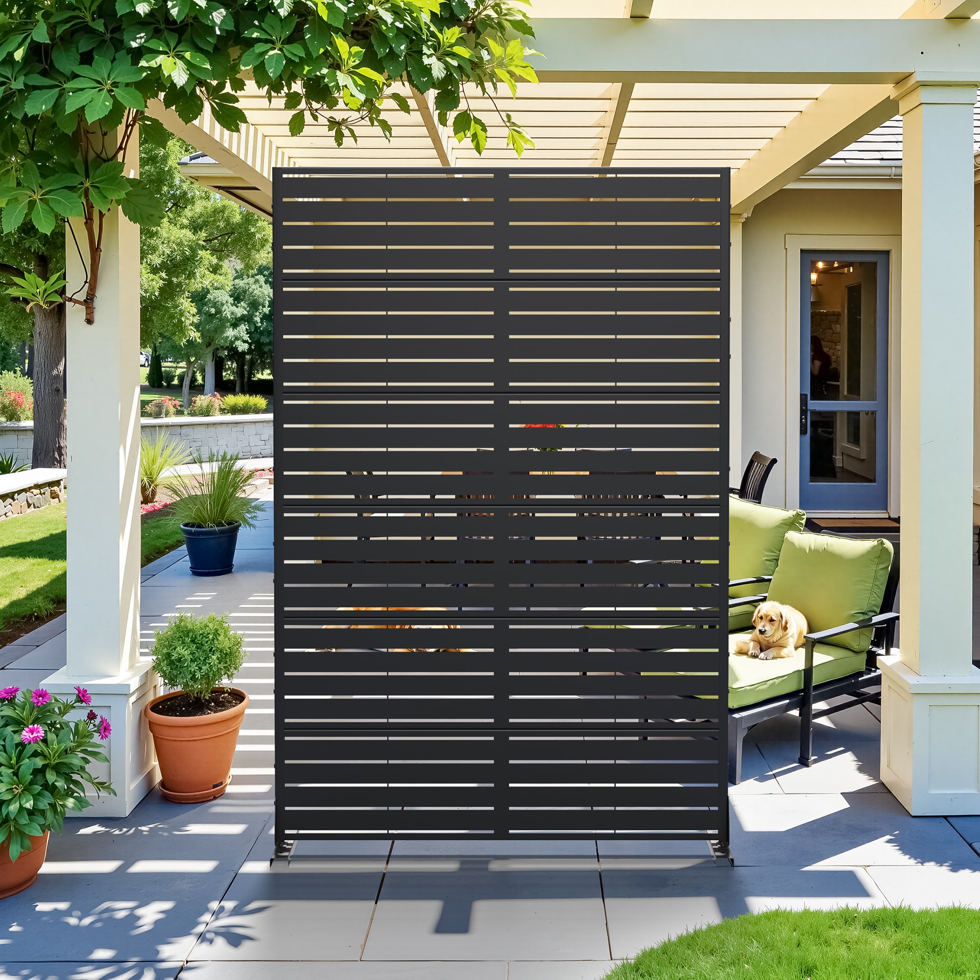 REIBII Modern 47 in. L x 16 in. W x 72 in. H Black Galvanized Steel Dig ...