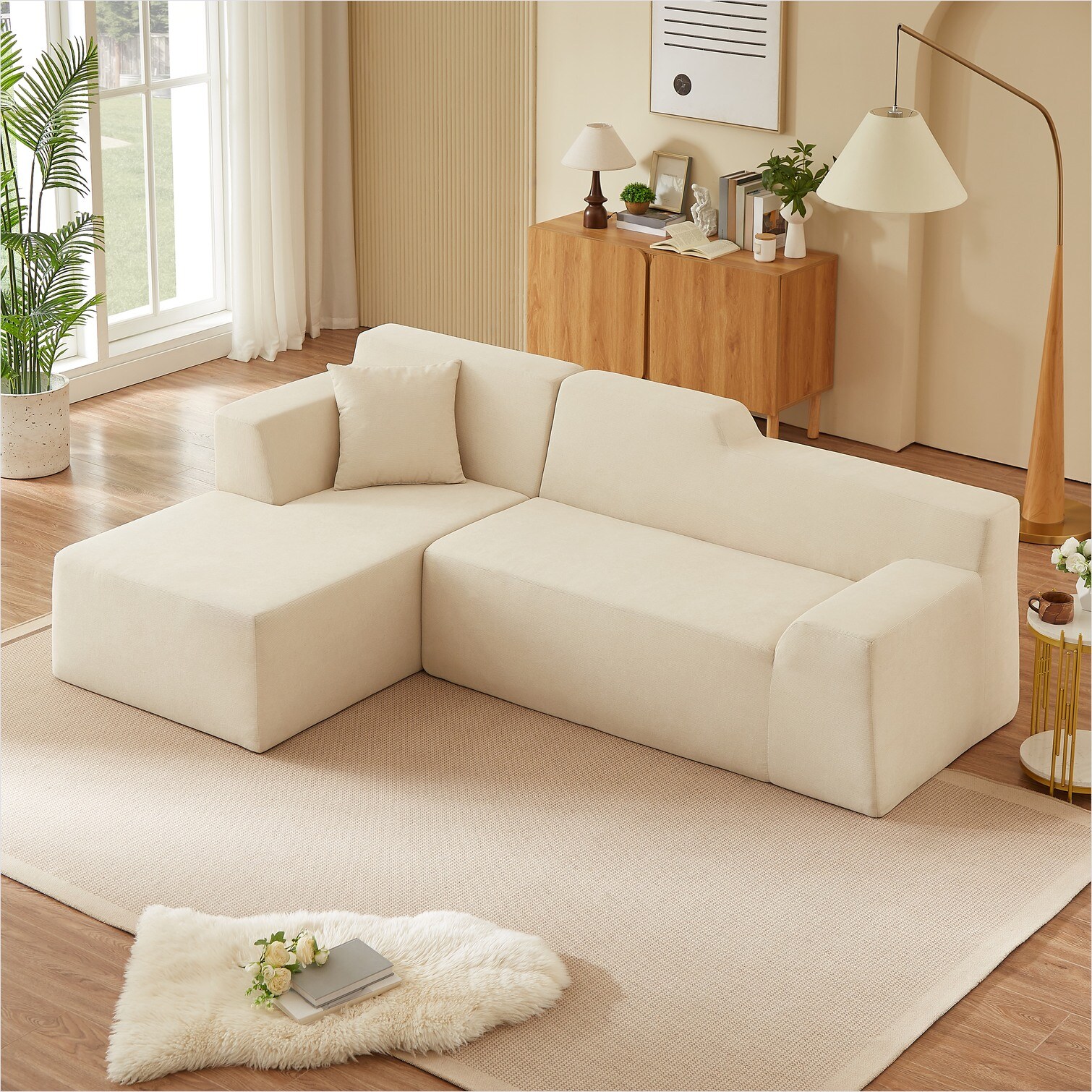 Naturefalls 4-Seat L-Shape Sofa with Modern Minimalist Silhouette in ...