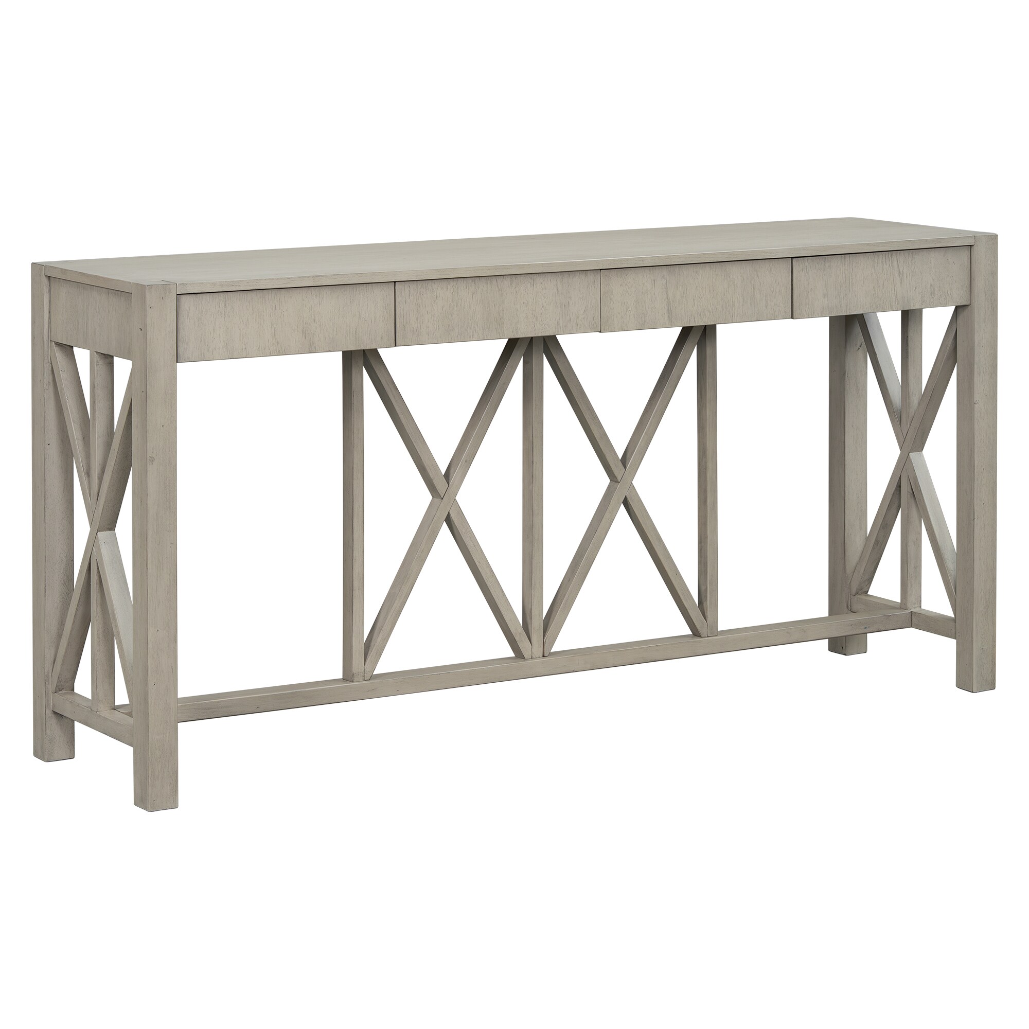 Blisstyle 60 Inch Acacia Veneer Console Table with 4 Spacious Drawers ...
