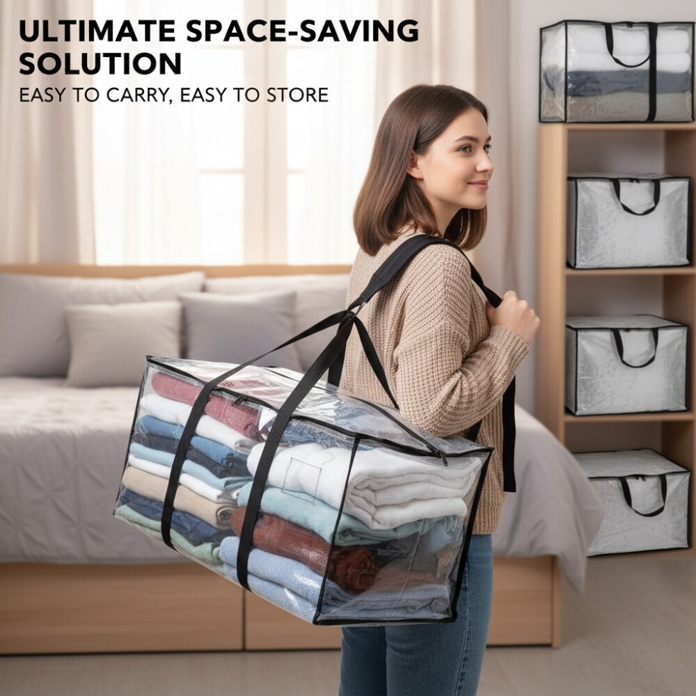 Baginizer Heavy Duty Moving Bags Storage Bins with Lids Large Moving ...
