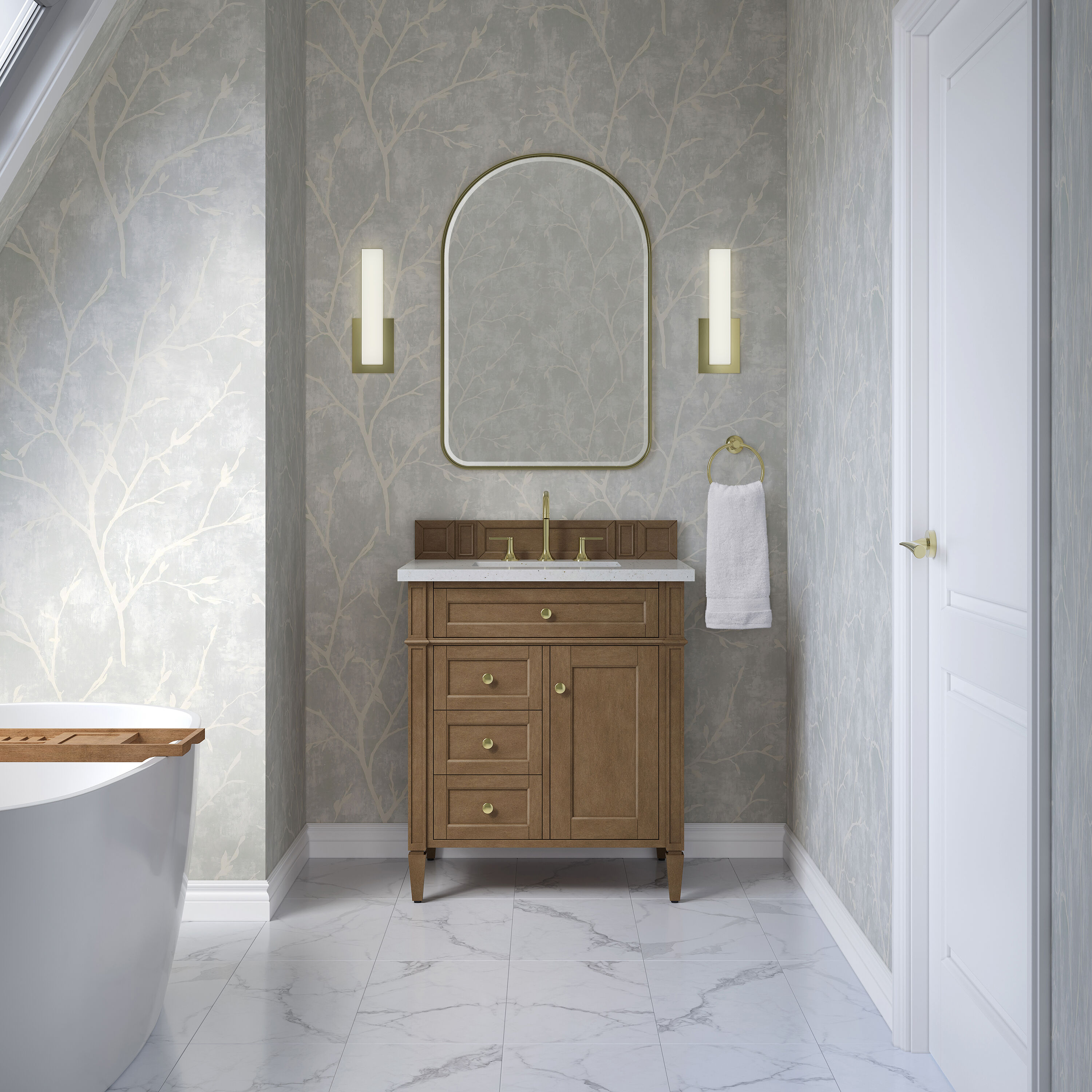 James Martin Vanities Brittany 30-in Pecan Undermount Single Sink ...