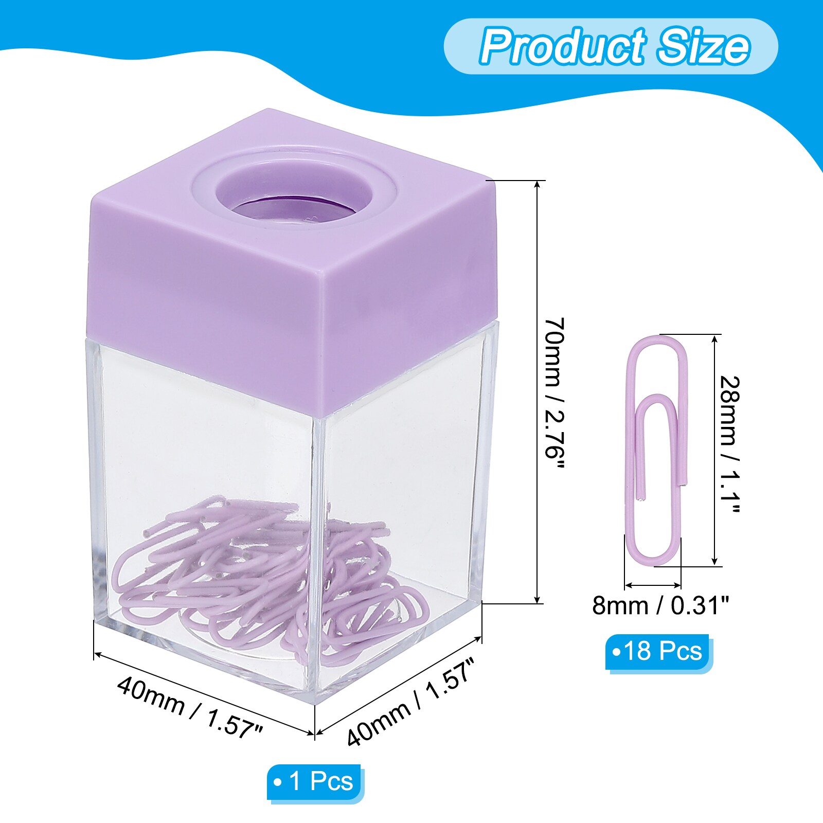 PATIKIL Magnetic Paper Clip Holder Dispenser Large Capacity Paper Clip ...