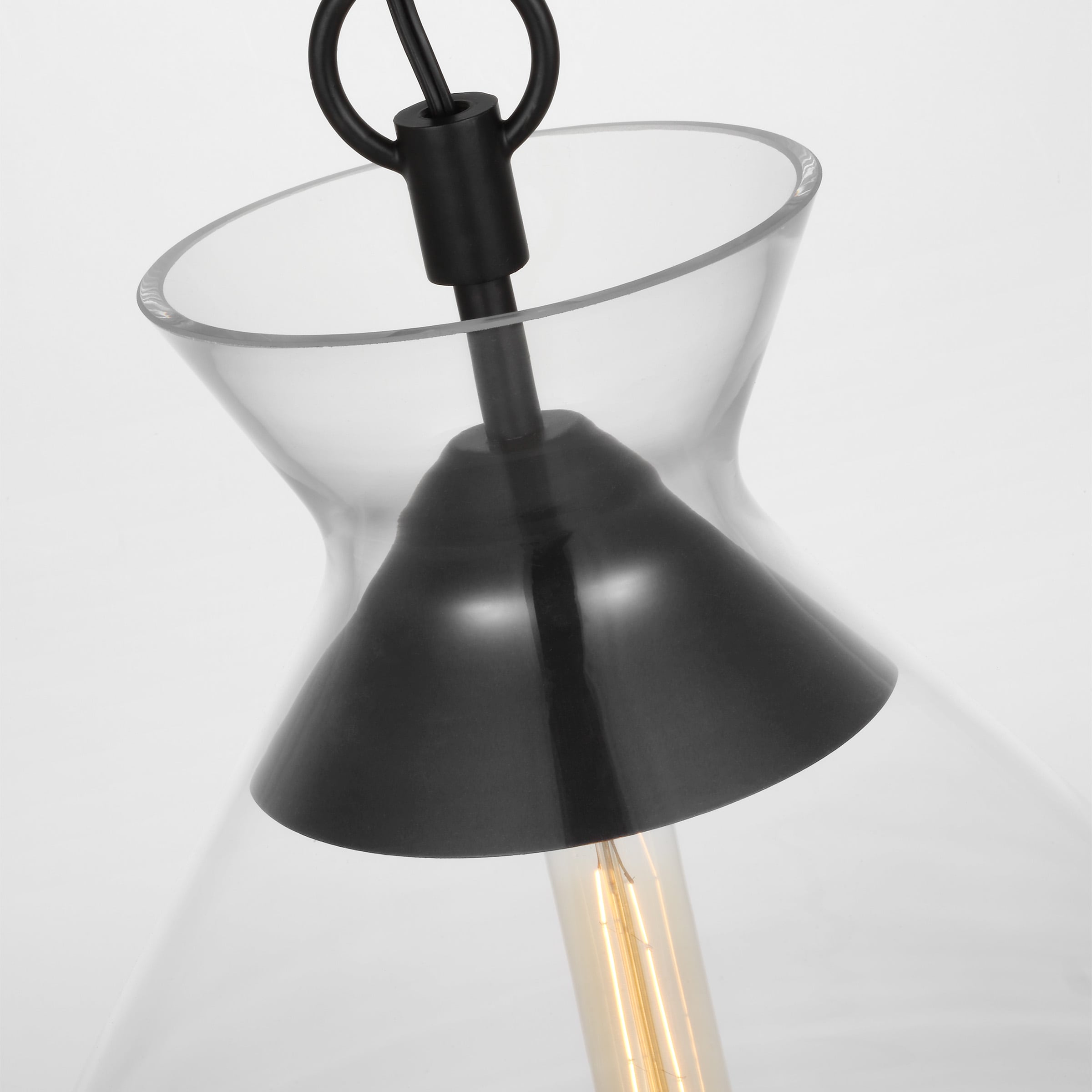 Generation Lighting Atlantic 1 -Light Aged Iron Modern/contemporary Clear glass Cone Medium ...