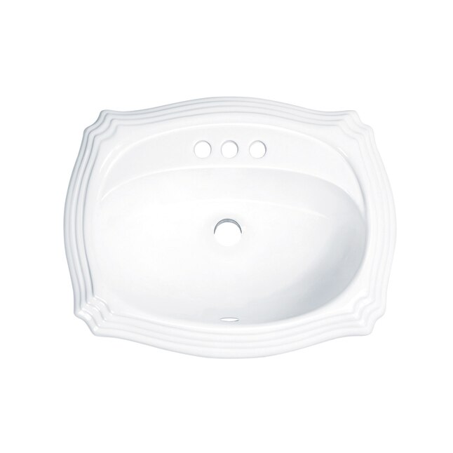 Superior Sinks White Glazed Ceramic Drop In Oval Traditional Bathroom