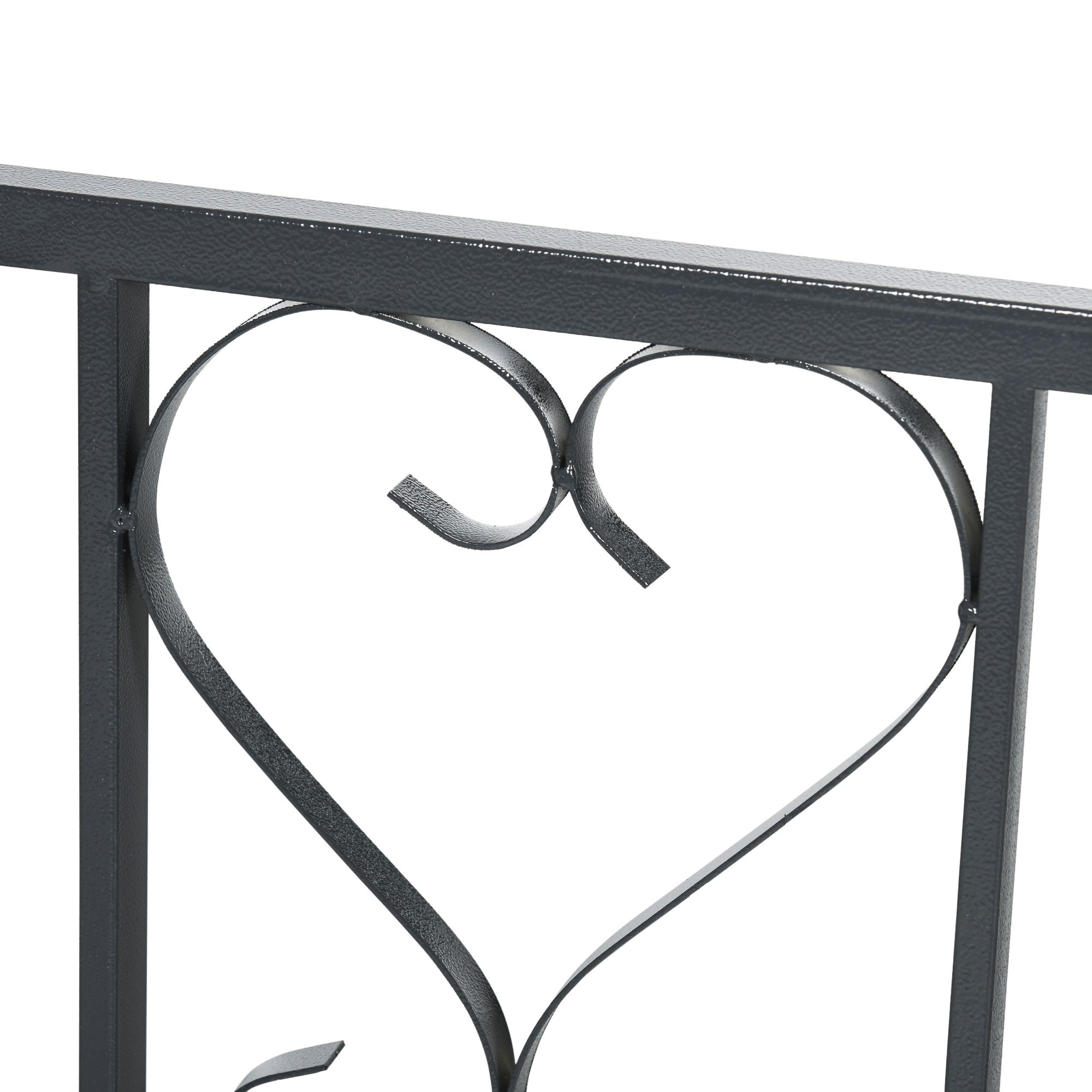Outsunny Outdoor Metal Garden Arbor Arch with Double Gate Weather ...