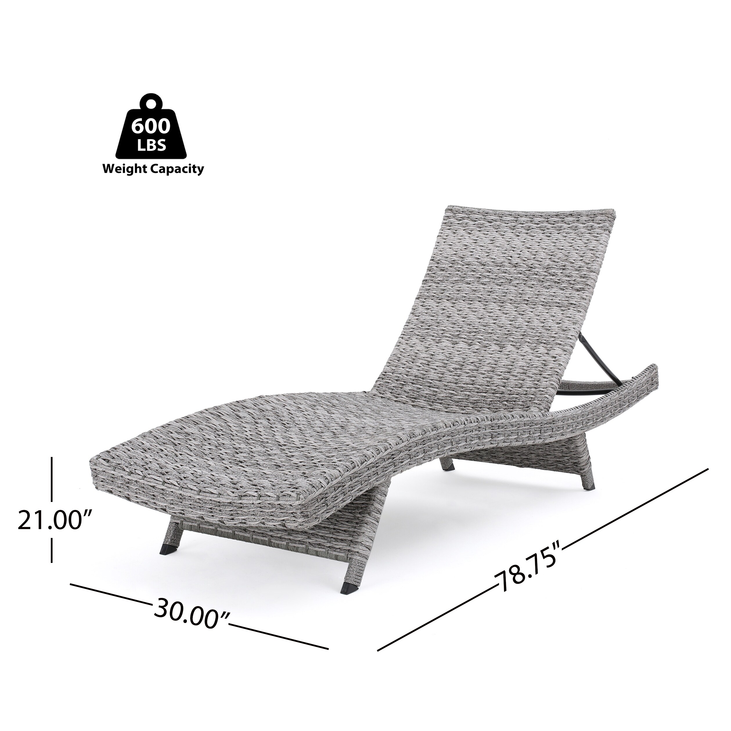 Wooakway Set of 2 Outdoor Chaise Lounge Patio Chairs Outdoor Seating ...