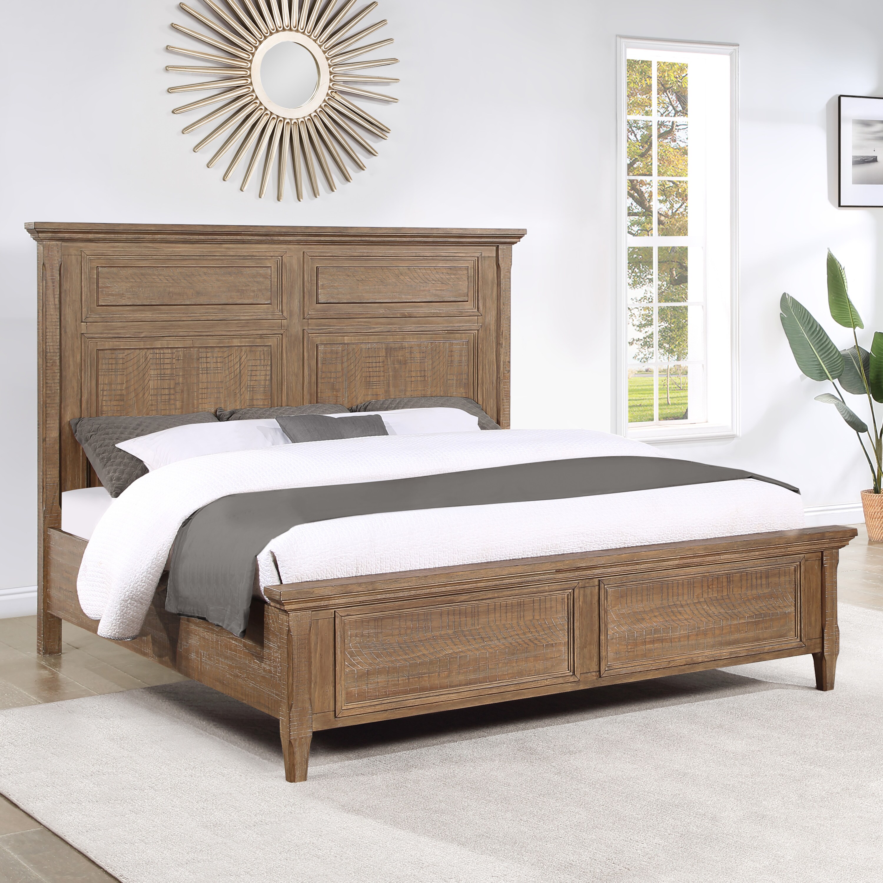 Steve Silver Queen Driftwood Wood Panel Bed with Headboard in the Beds ...
