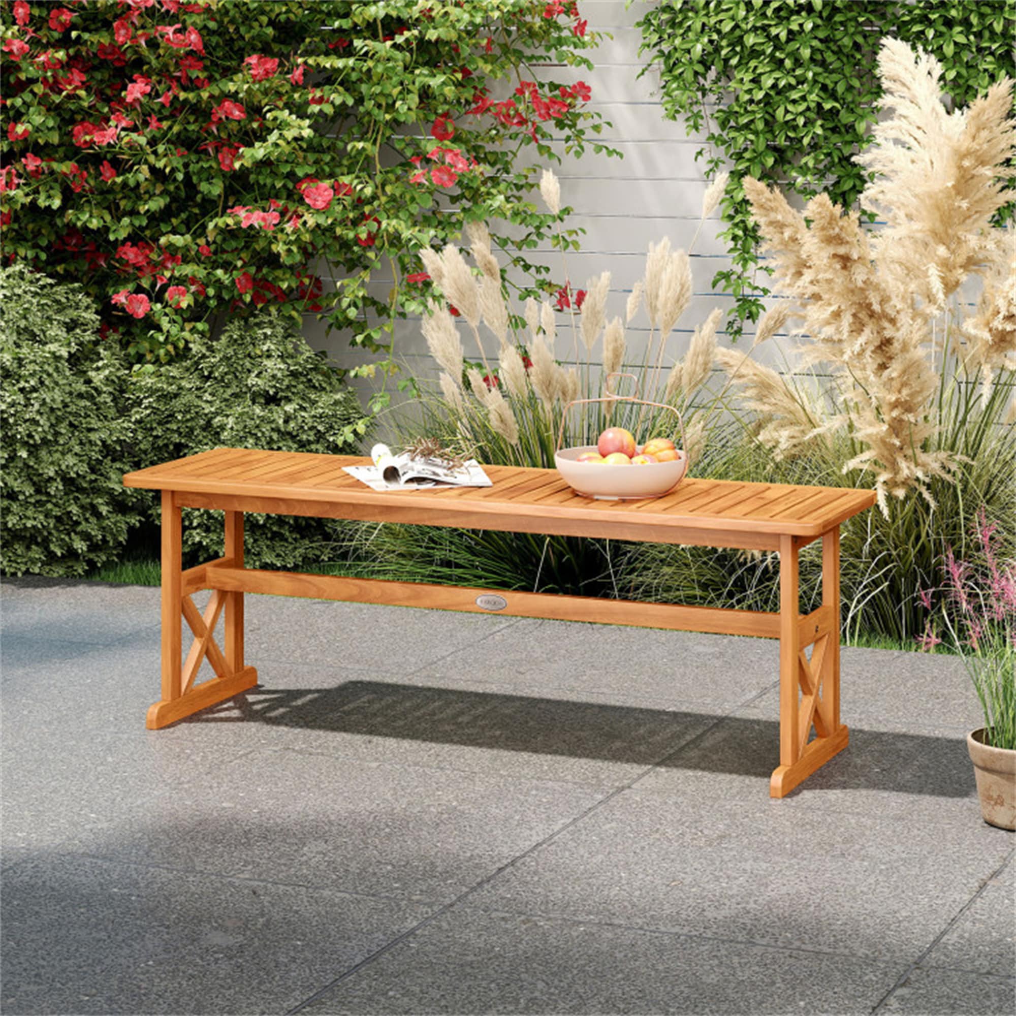 Outdoor Wood Bench Patio Furniture at Lowes.com
