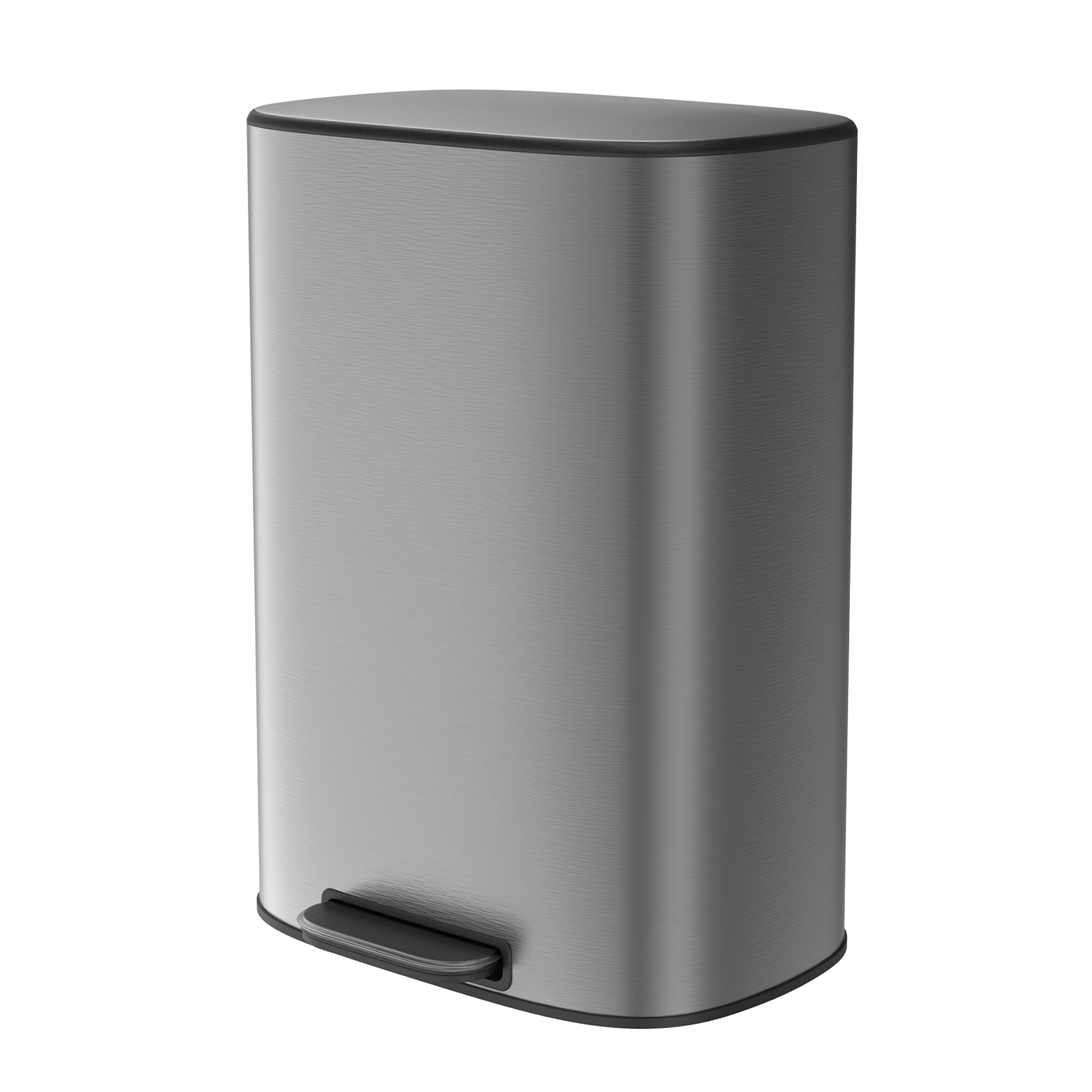 JJJ 13 Gallon Gray Steel Indoor Kitchen Step Trash Can in the Trash ...